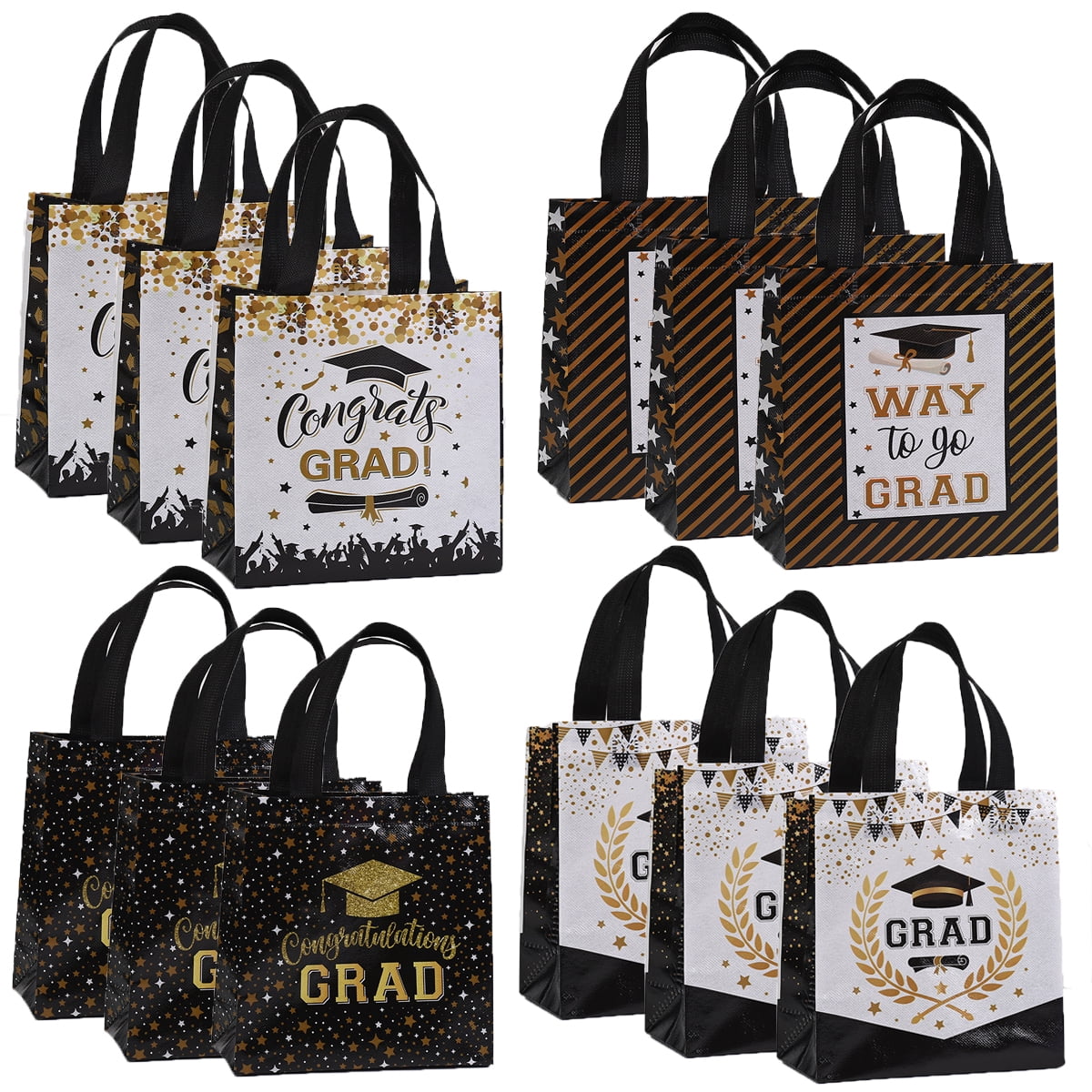 12 pack Graduation Gift Bags with Handles Class of 2026 Grad Non Woven ...