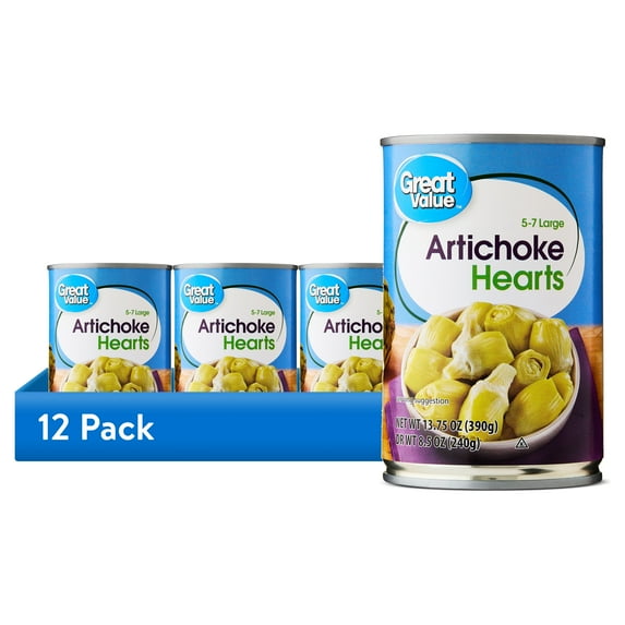 (12 pack) Great Value 5-7 Large Artichoke Hearts, 13.75 oz (Shelf ...