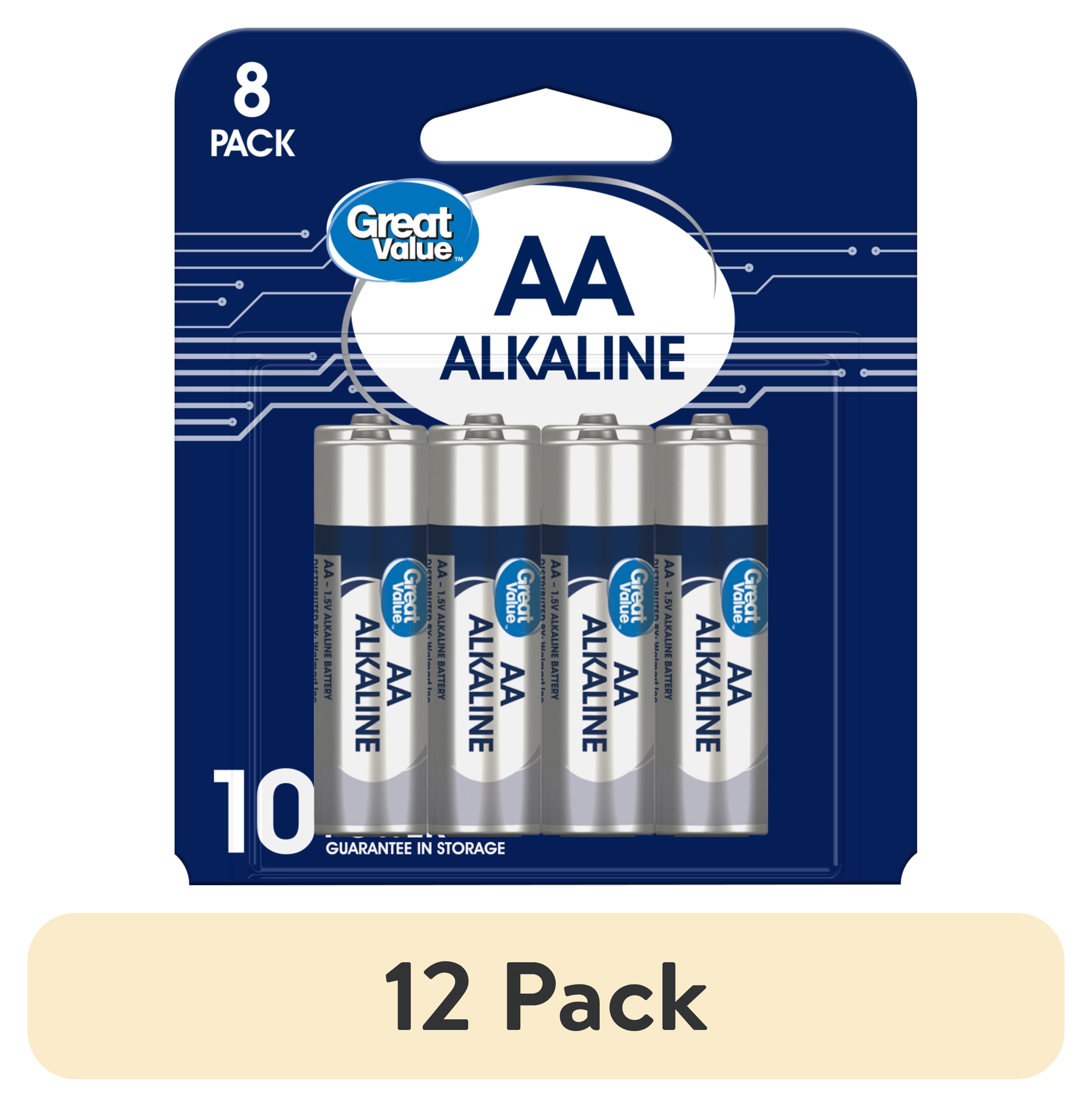 (12 pack) Great Value Alkaline AA Batteries, 8 Count - Walmart.com