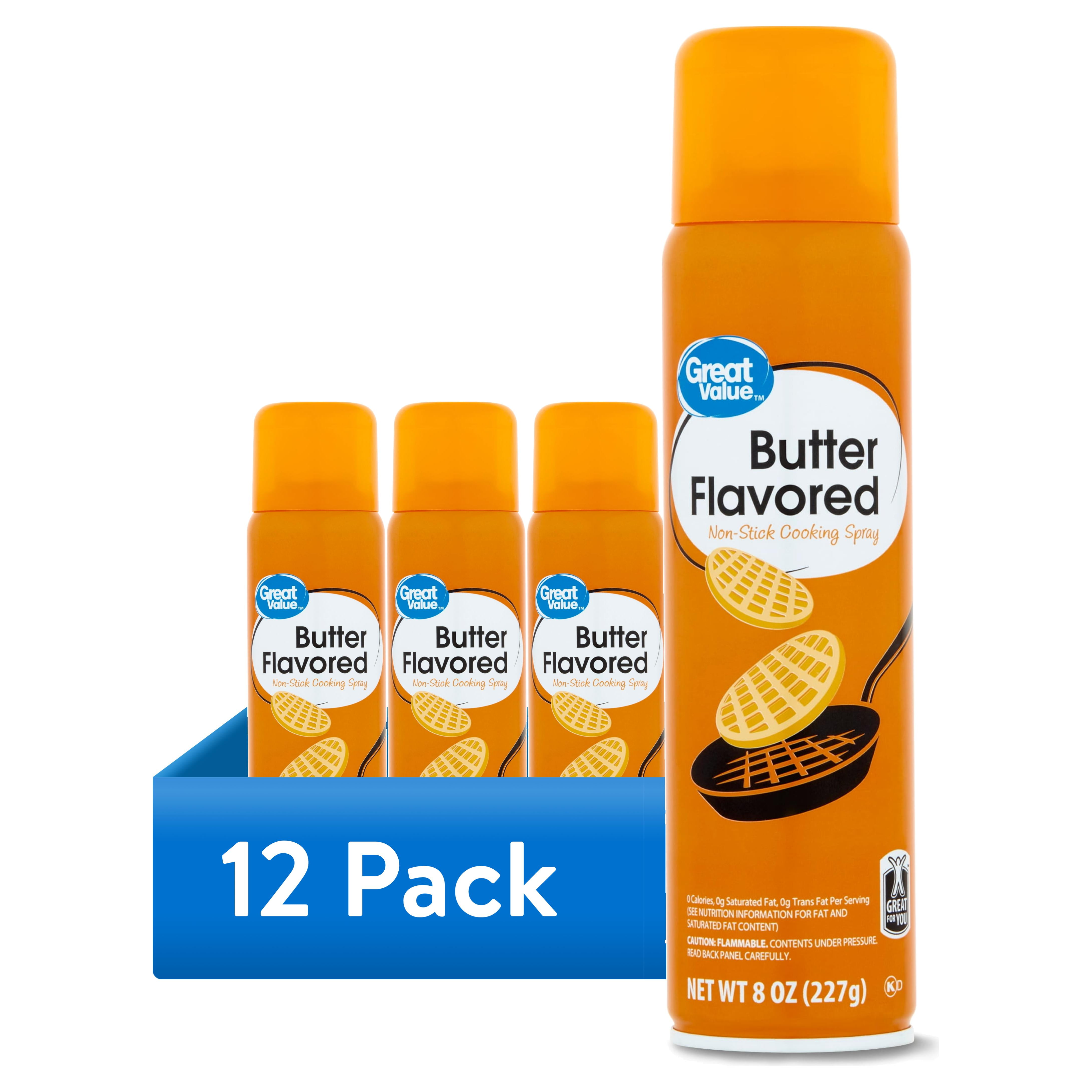 (12 pack) Great Value Butter Cooking Spray, 8 ounces - Walmart.com