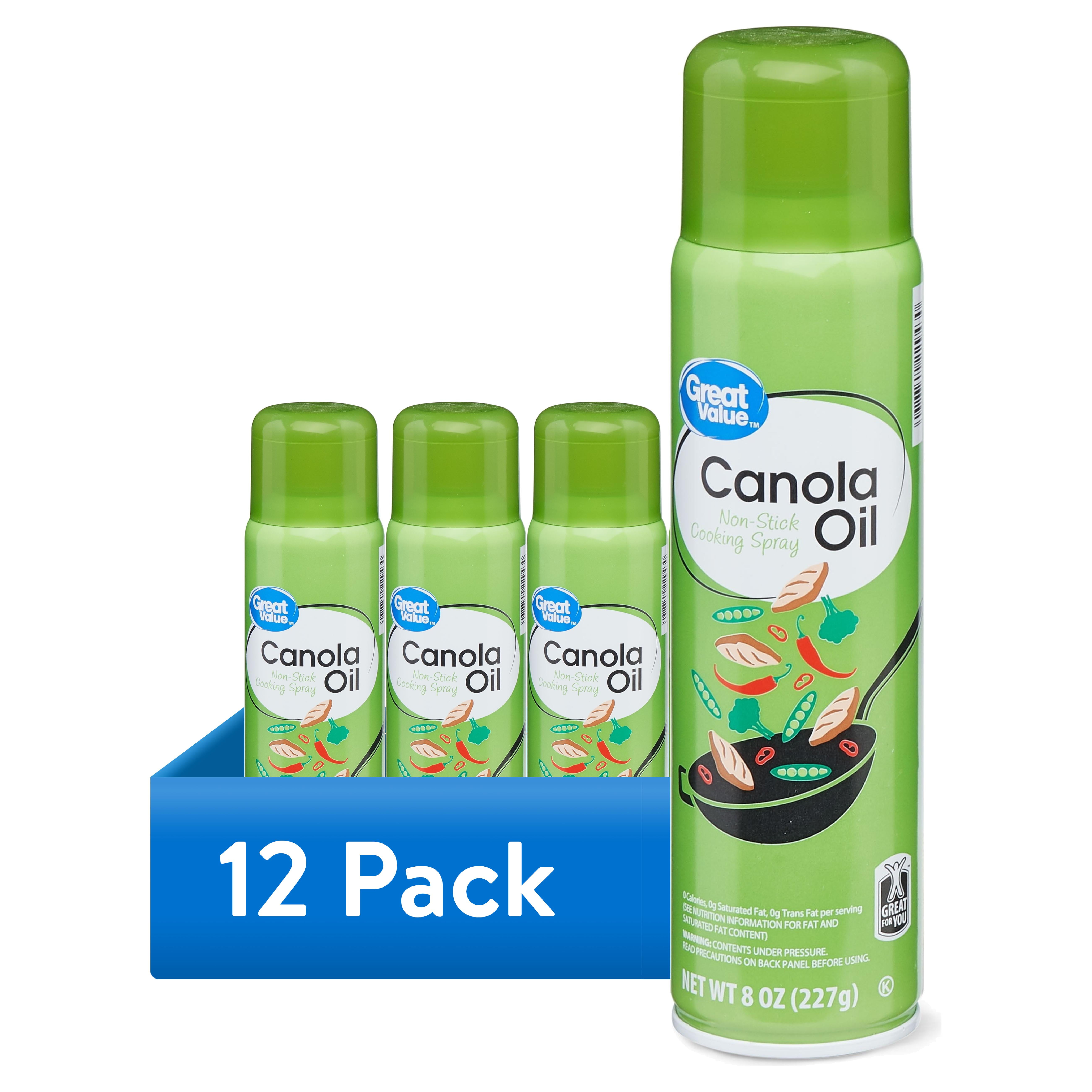 (12 pack) Great Value Canola Oil Cooking Spray, 8 oz - Walmart.com