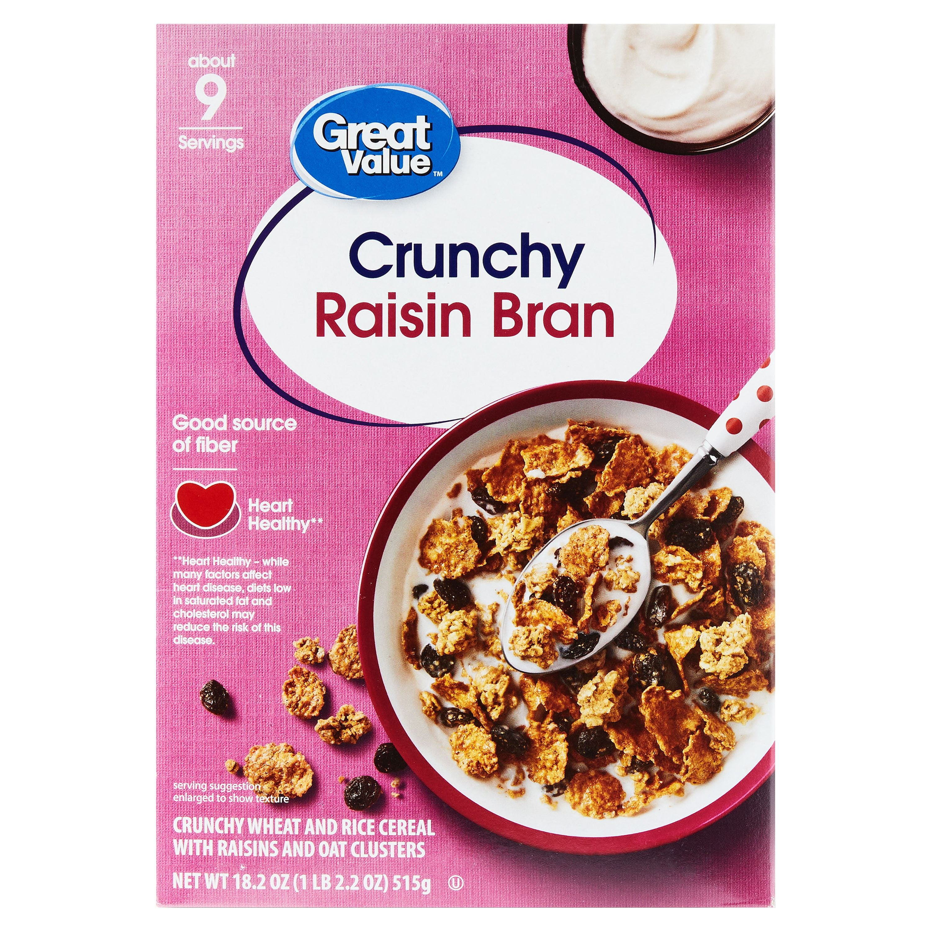 (12 pack) Great Value Crunchy Raisin Bran Breakfast Cereal, 18.2 oz - Walmart.com
