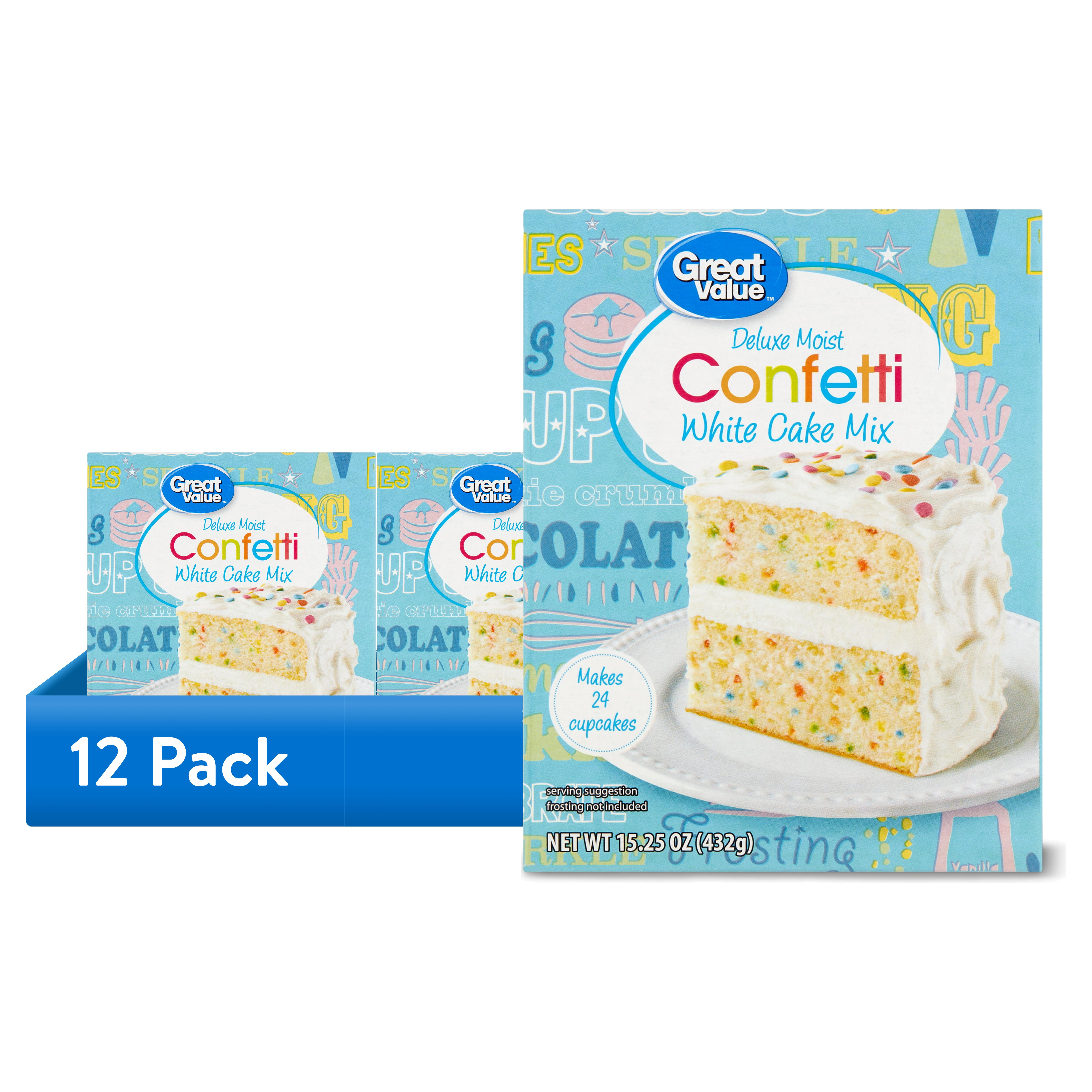 Brandclub - (12 pack) Great Value Deluxe Moist Confetti White Cake Mix ...