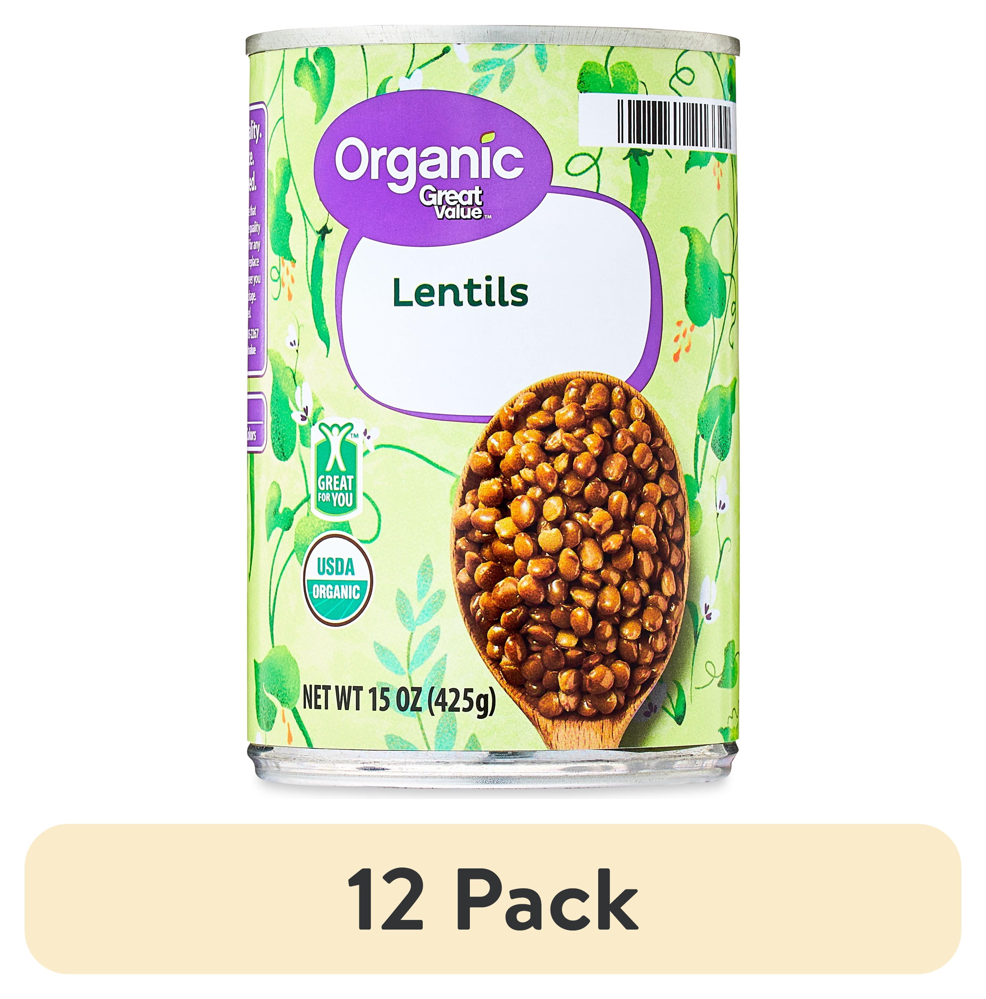 (12 pack) Great Value Organic Lentils, 15 oz Can - Walmart.com