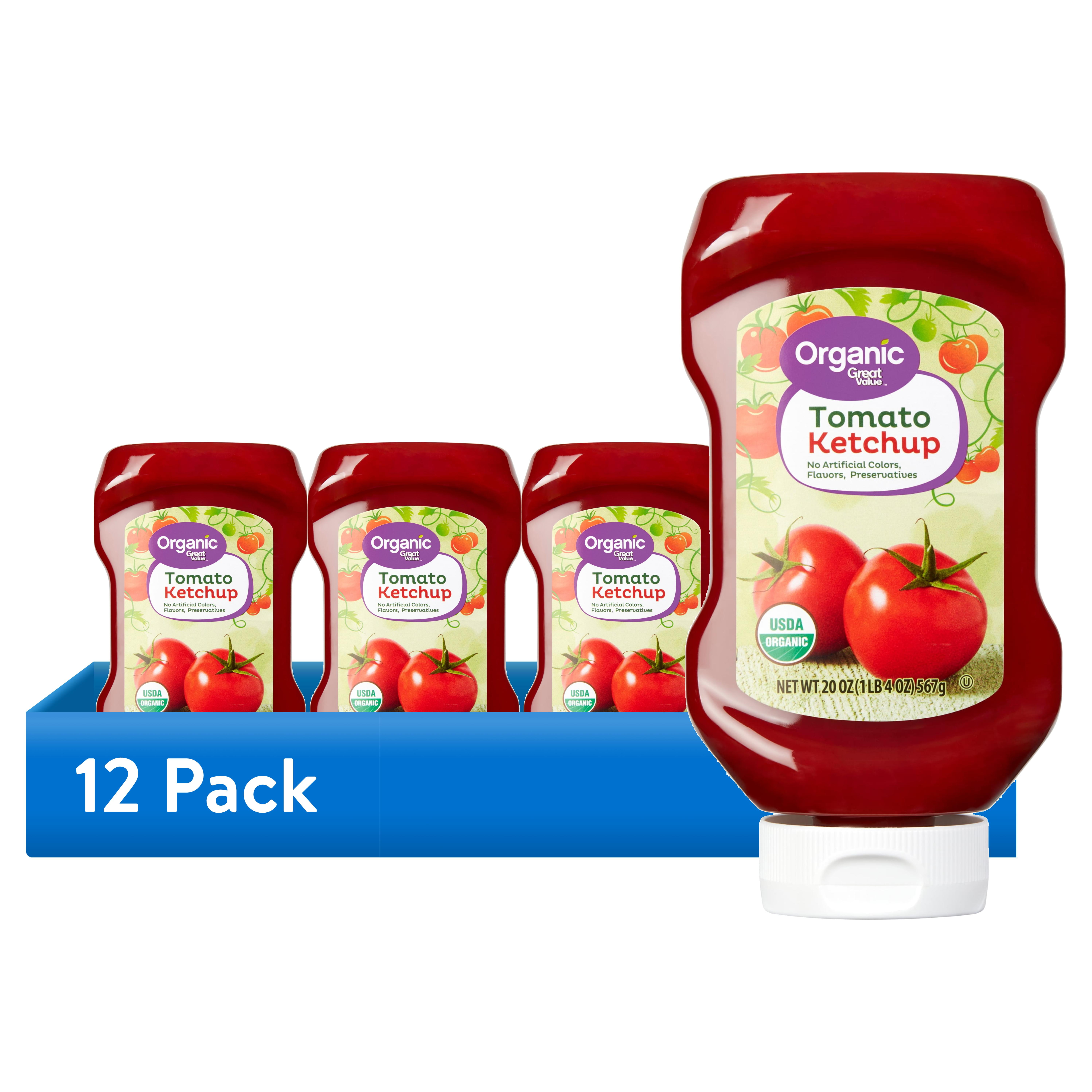 Great Value Organic Tomato Ketchup 12-Pack for Breakroom - Walmart ...