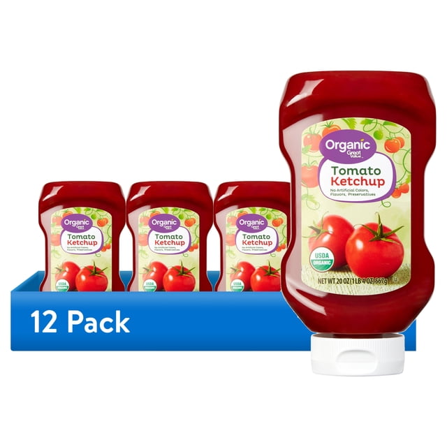 Great Value Organic Tomato Ketchup 12-Pack for Breakroom - Walmart ...