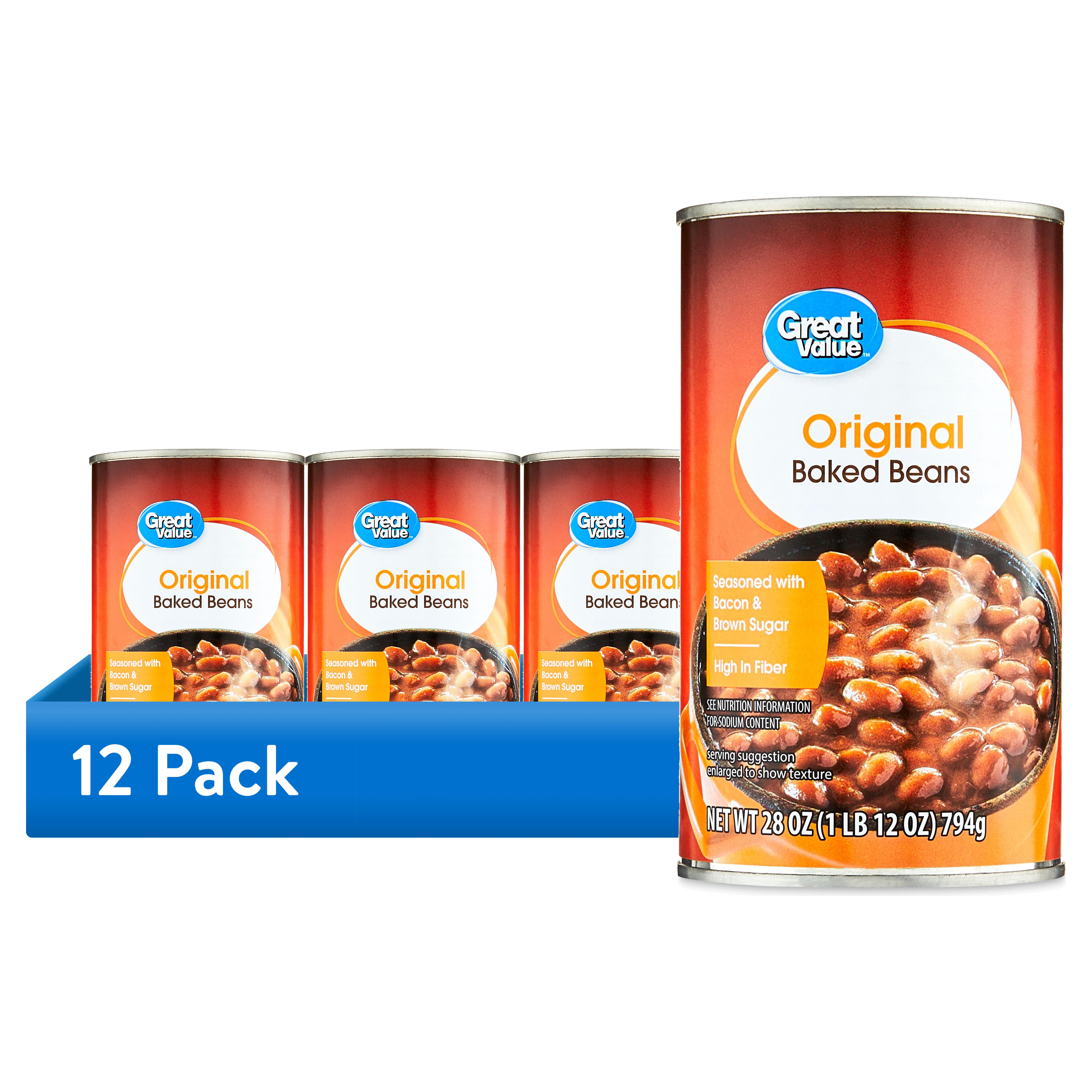 (12 pack) Great Value Original Baked Beans, 28 oz - Walmart.com