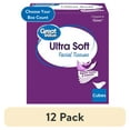 (12 pack) Great Value Ultra Soft Facial Tissues, 1 Cube Carton, 75 ...