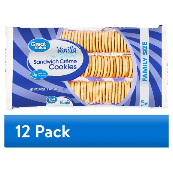 Great Value Duplex Sandwich Crème Cookies 25 oz Family Size Chocolate ...