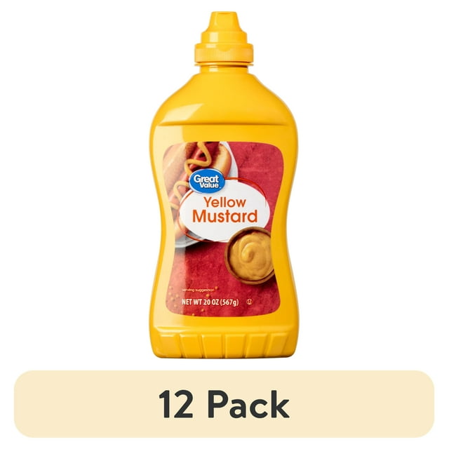 (12 pack) Great Value Yellow Mustard, 20 oz Squeeze Bottle - Walmart.com