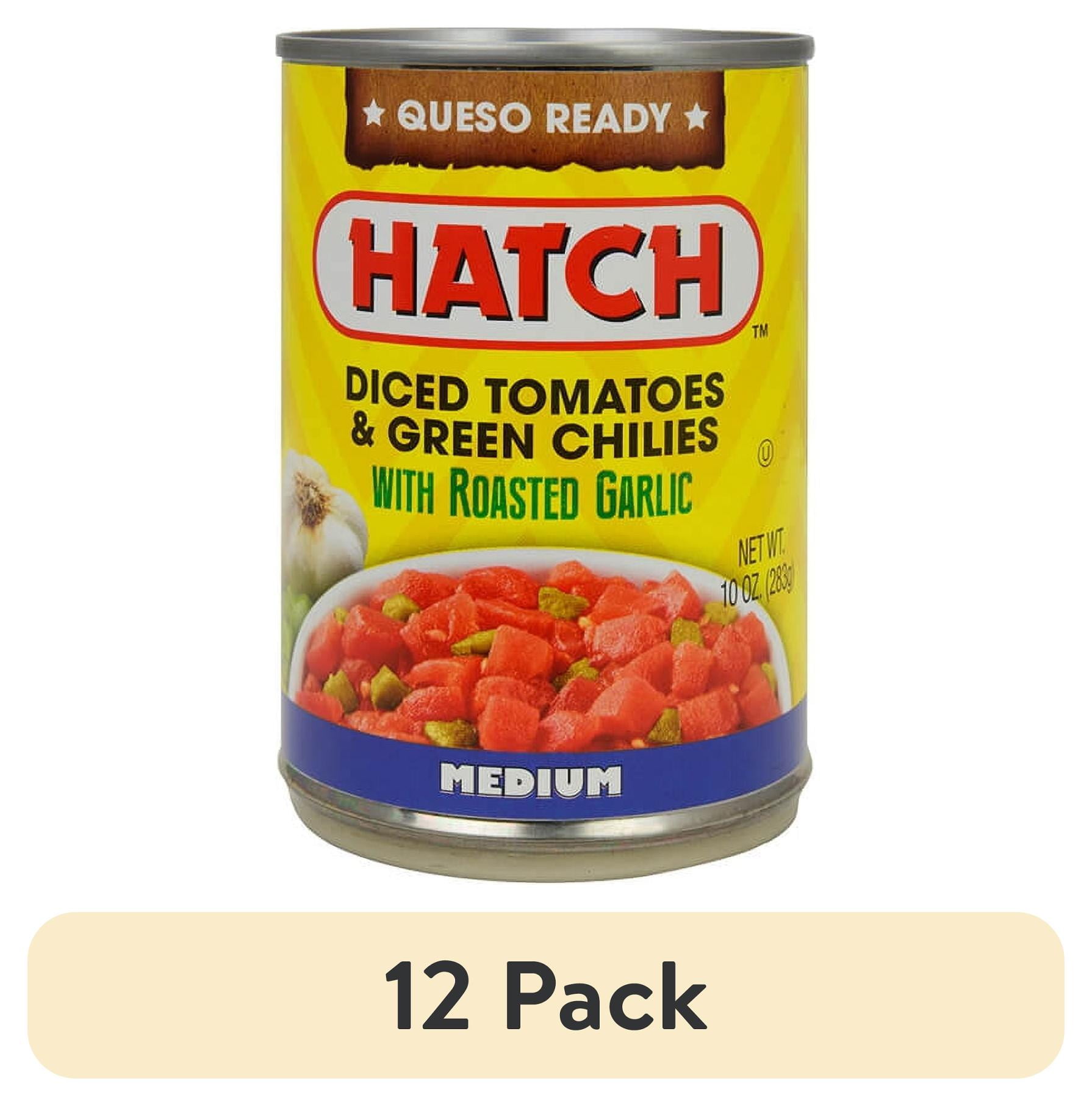 (12 pack) HATCH Diced Tomatoes & Green Chilies with Roasted Garlic, 10oz, Kosher, Gluten Free ...