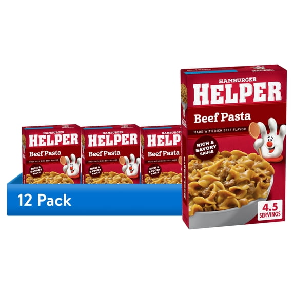 (12 pack) Hamburger Helper Pasta Beef with Rich Beef Flavor, 5.9 Ounces ...