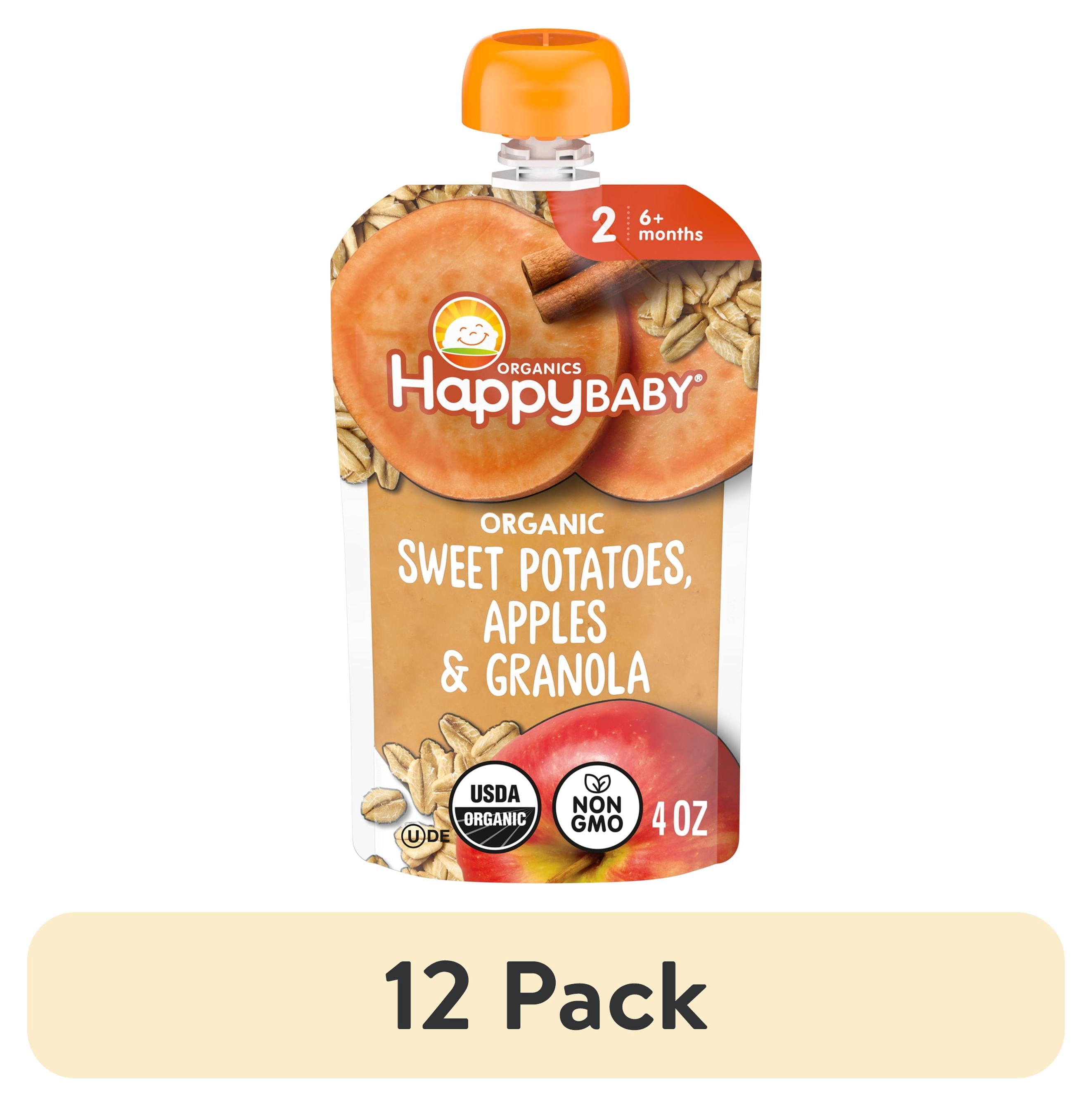 (12 pack) Happy Baby Clearly Crafted, Stage 2 Organic Baby Food, Apples ...