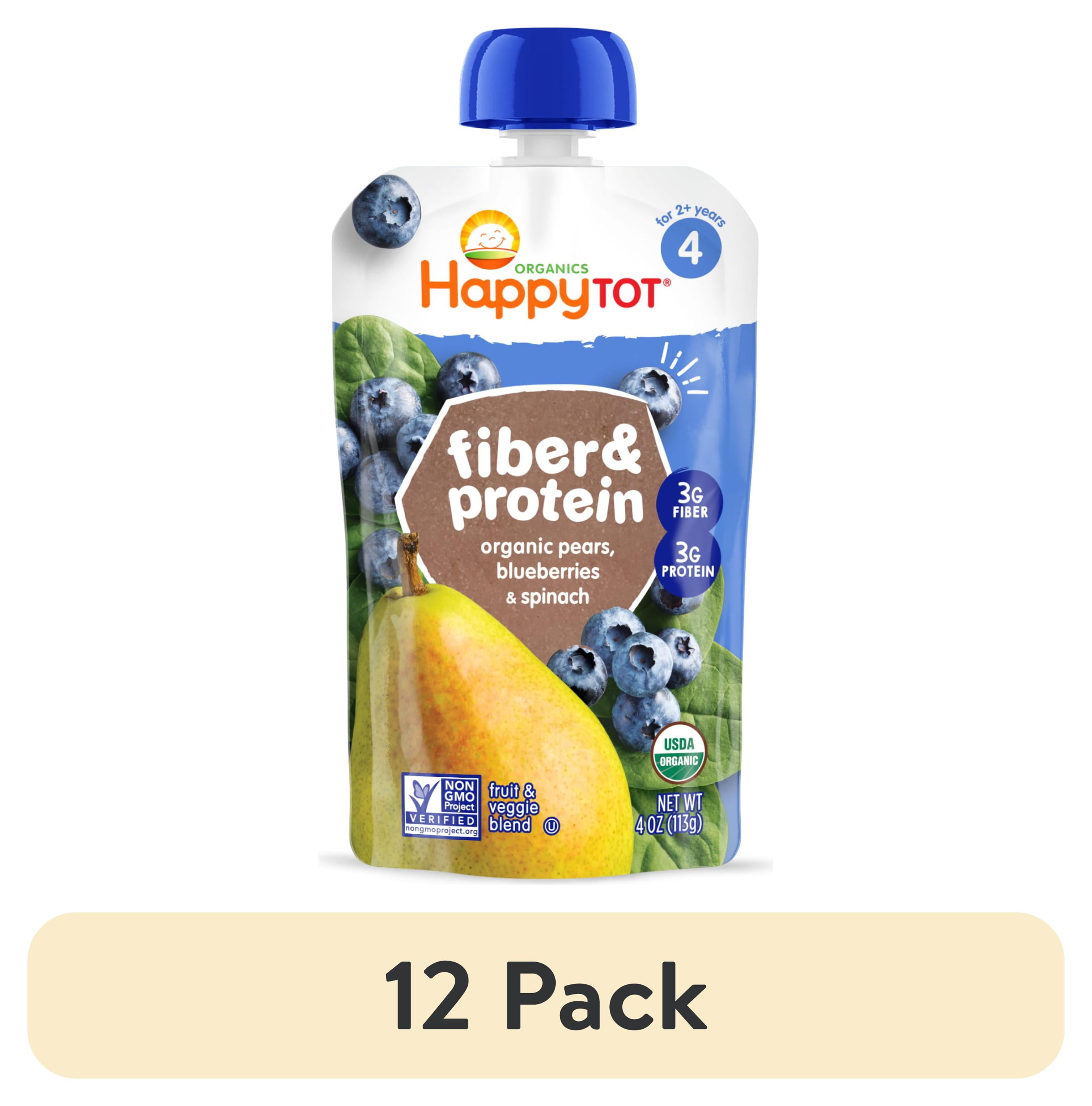 (12 pack) Happy Tot Organics Fiber & Protein Stage 4 Toddler Food ...