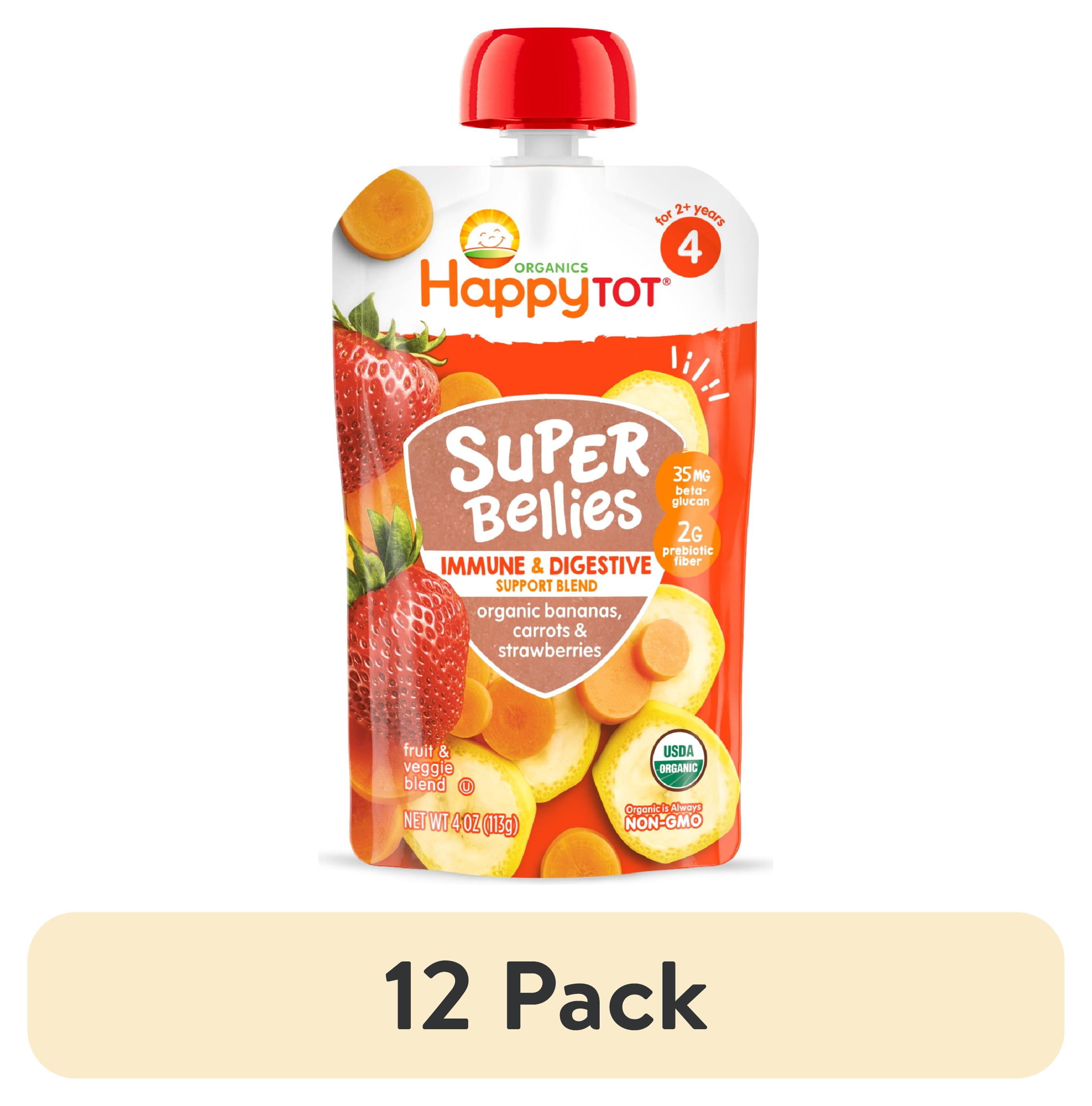 (12 pack) Happy Tot Organics Super Bellies Stage 4, Bananas Carrots ...