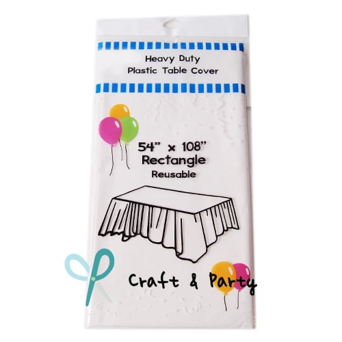 (12-pack) Heavy Duty Plastic Table Covers Tablecloth (Reusable ...