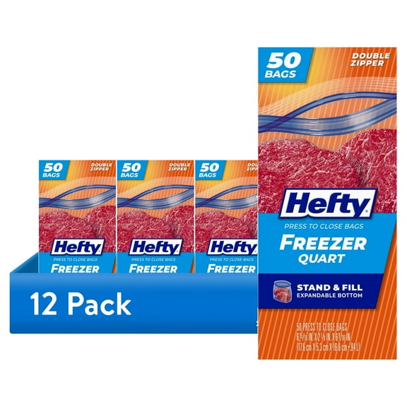 Ziploc Half Gallon Zipper Storage Freezer Bags, 144 Count in 4 Boxes ...
