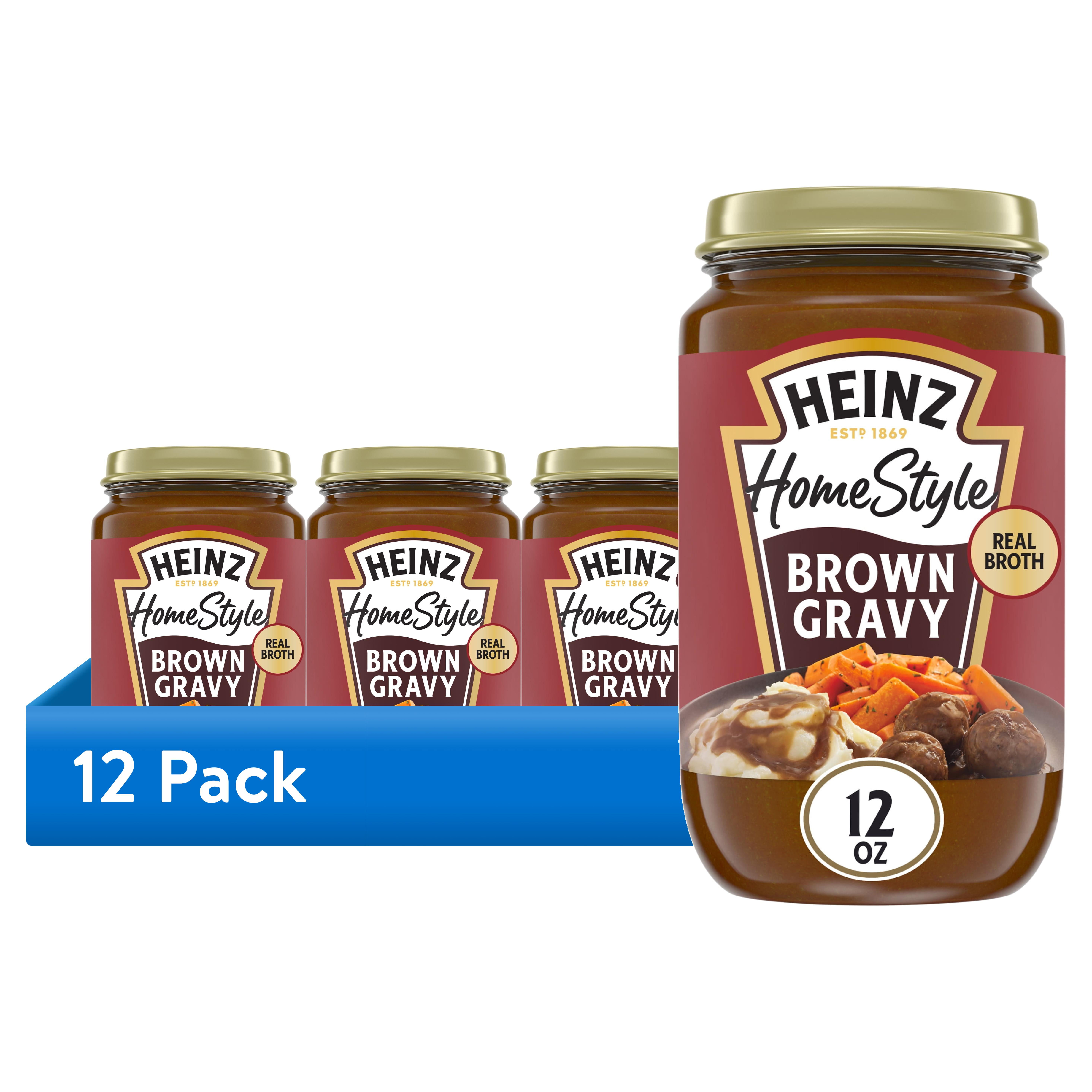 (12 pack) Heinz HomeStyle Brown Gravy, 12 oz Jar - Walmart.com