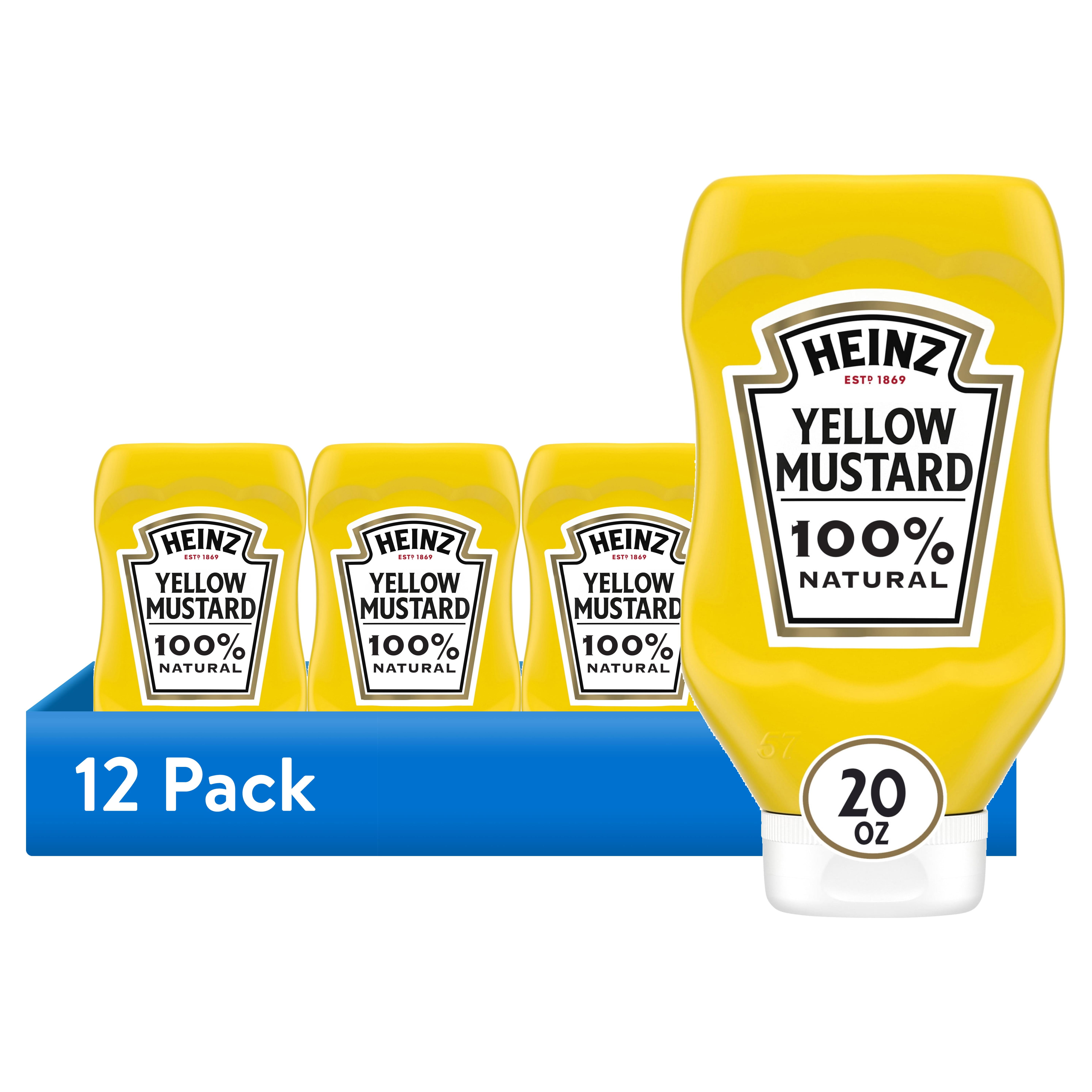 Heinz Natural Yellow Mustard, 20 oz Bottles, Pack of 12 - Walmart.com
