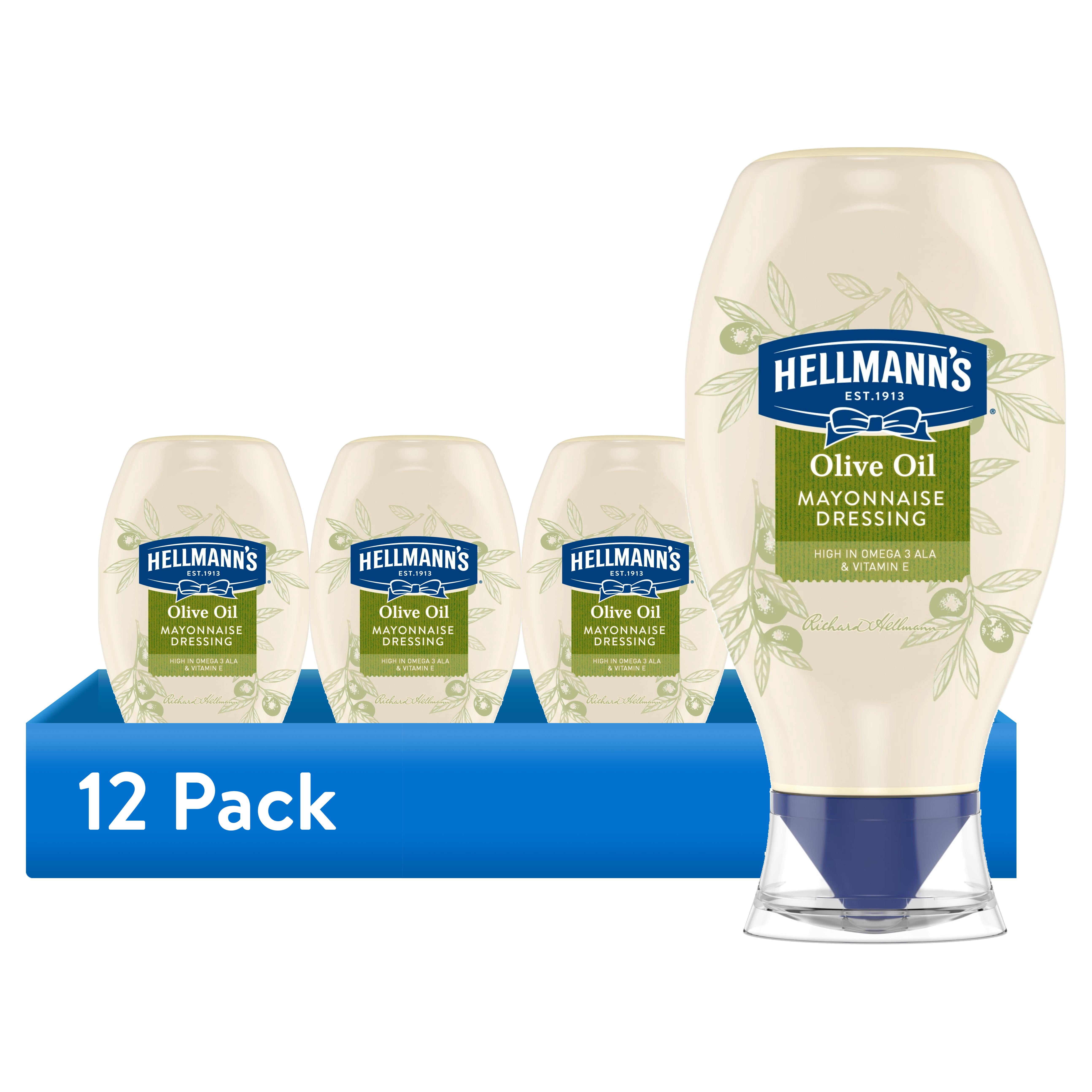 (12 pack) Hellmann's Mayonnaise Dressing with Olive Oil Rich in Omega-3 ...
