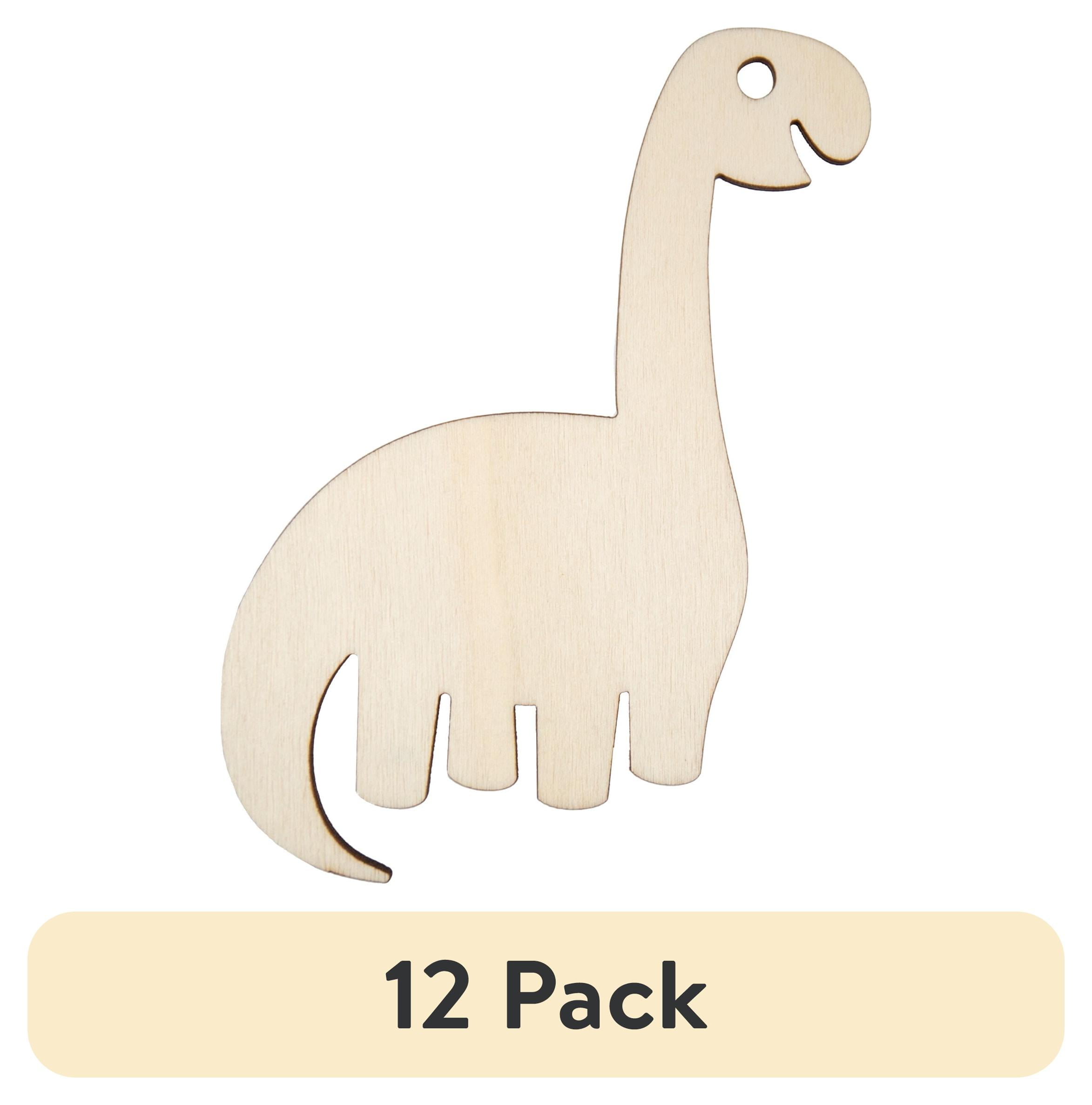 (12 pack) Hello Hobby Wood Stegosaurus Dinosaur Shape, Ready-to ...