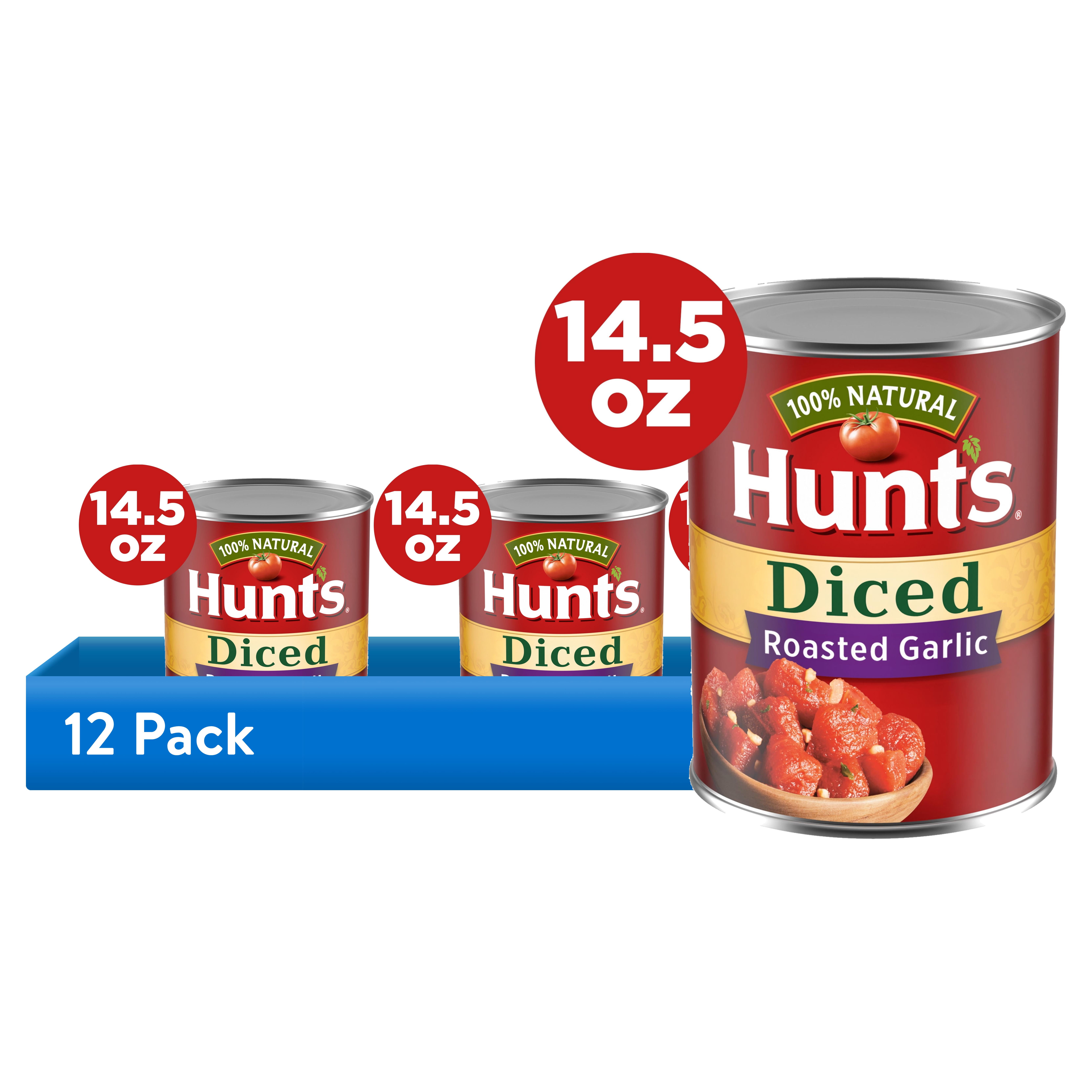 (12 pack) Hunt’s Diced Tomatoes with Roasted Garlic, Perfect for Chili ...