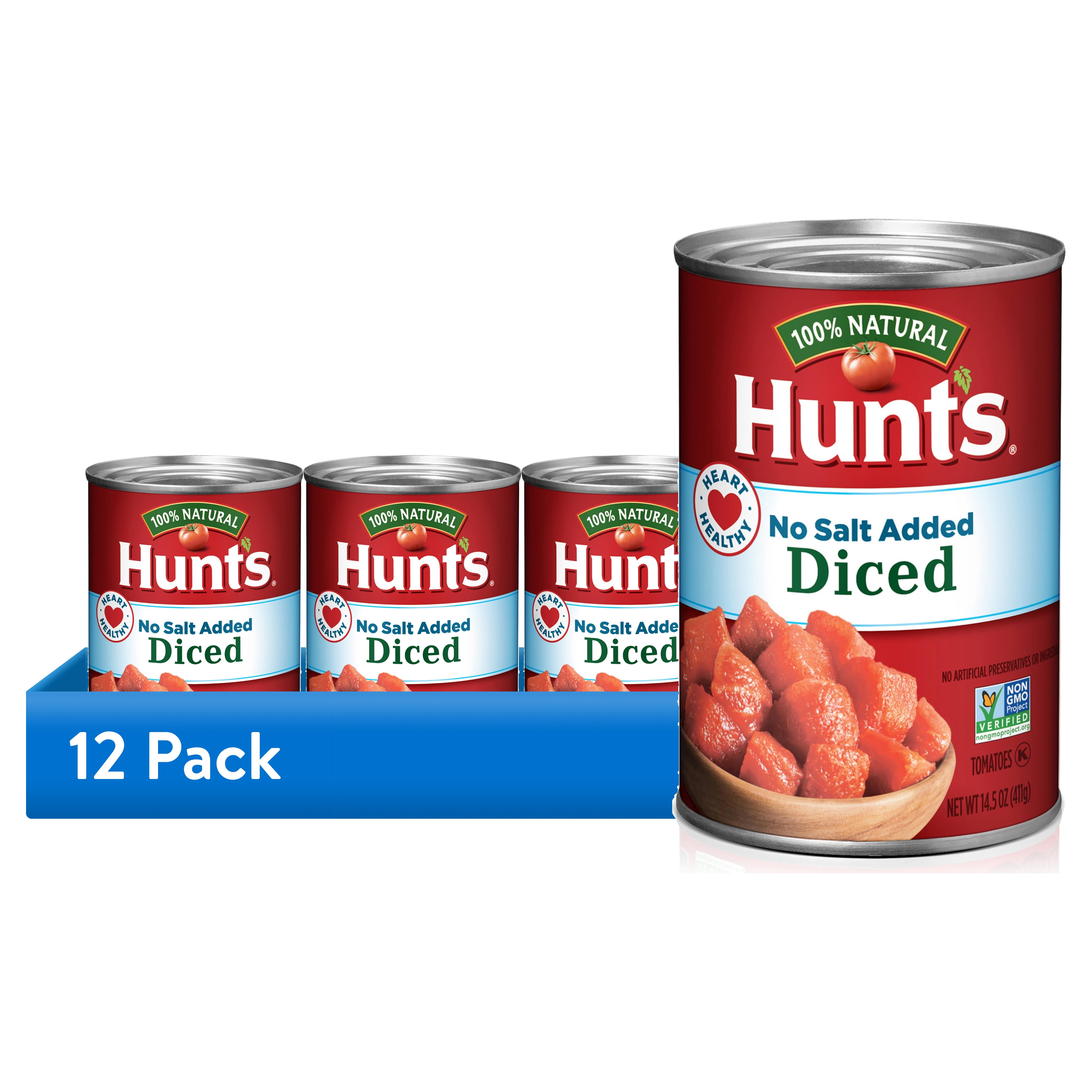 (12 pack) Hunt's No Salt Added Diced Tomatoes, 14.5 oz Can - Walmart.com