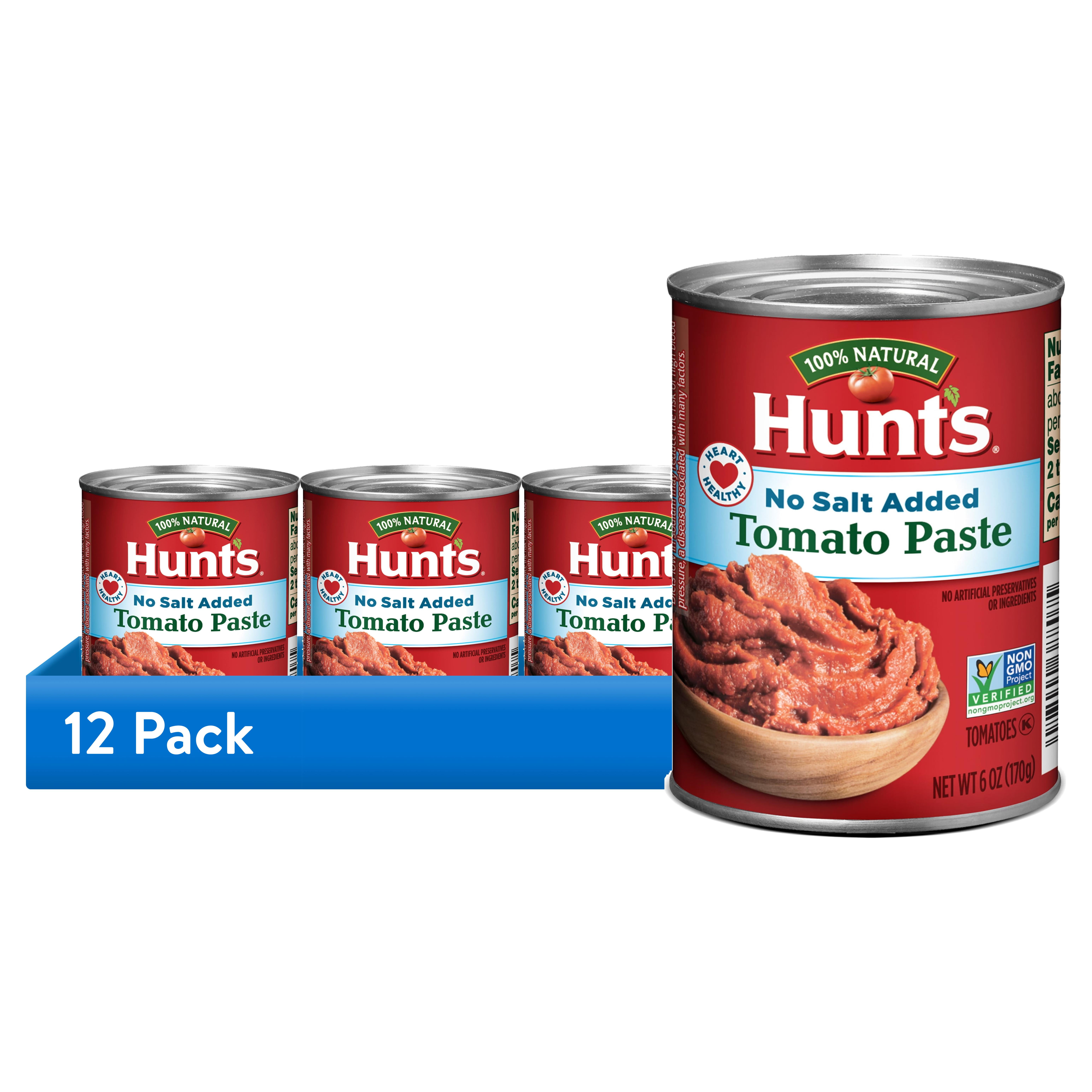 (12 pack) Hunt's No Salt Added Tomato Paste, 6 oz Can - Walmart.com