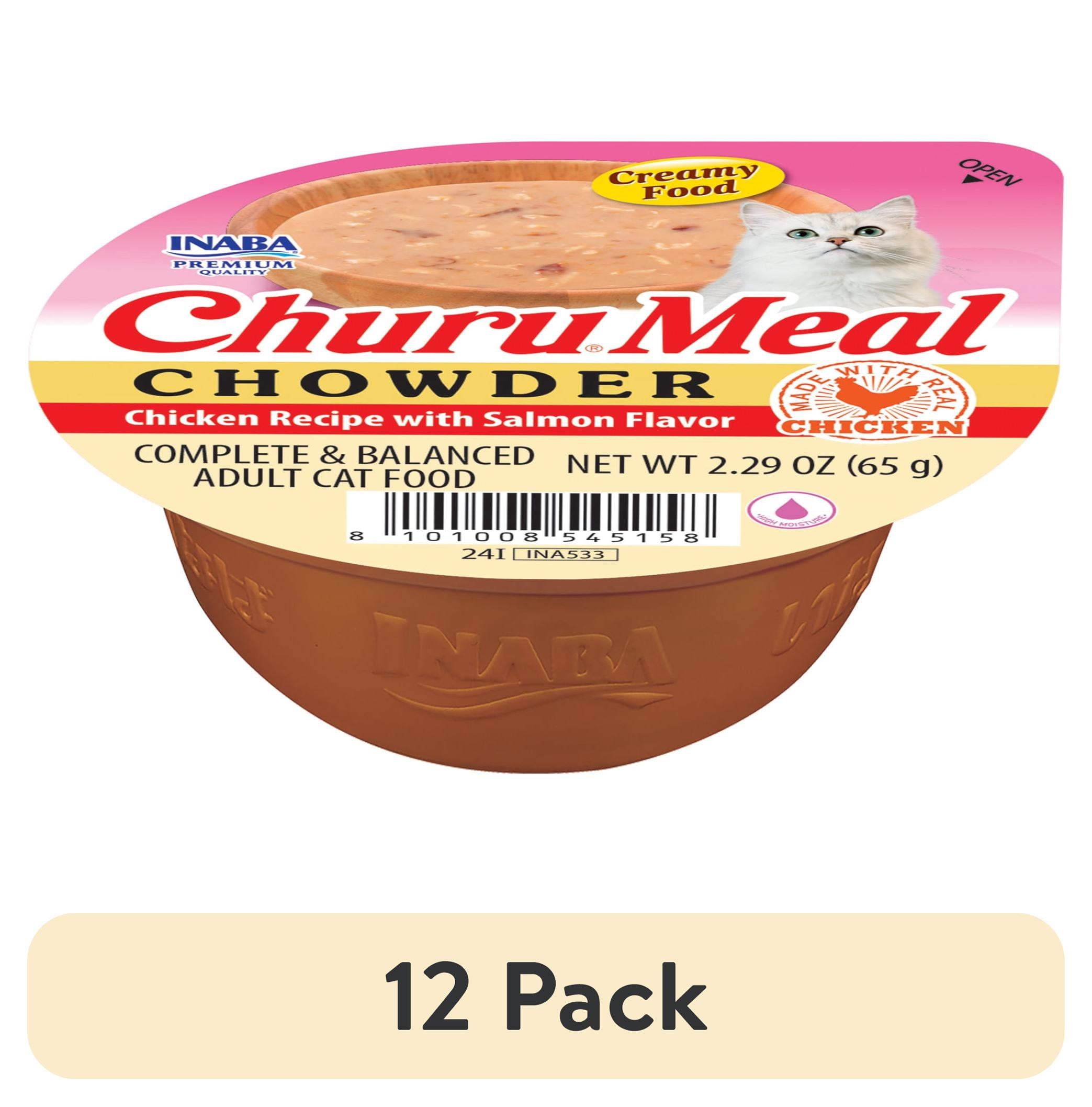 (12 pack) INABA Churu Meal Chowder Adult Wet Cat Food, 2.29 oz cup ...