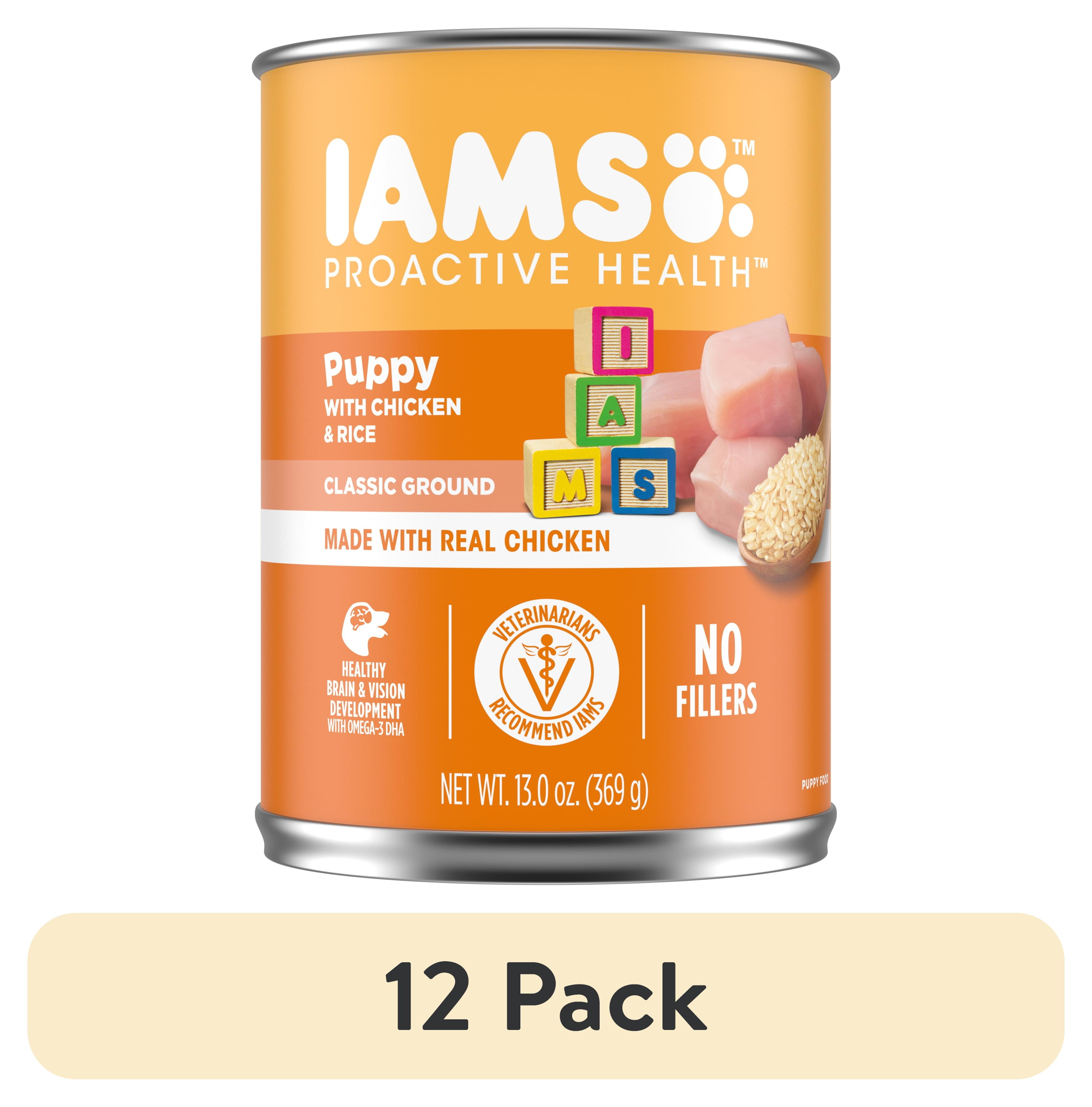 (12 pack) IAMs Proactive Health Puppy Wet Dog Food Classic Ground with ...