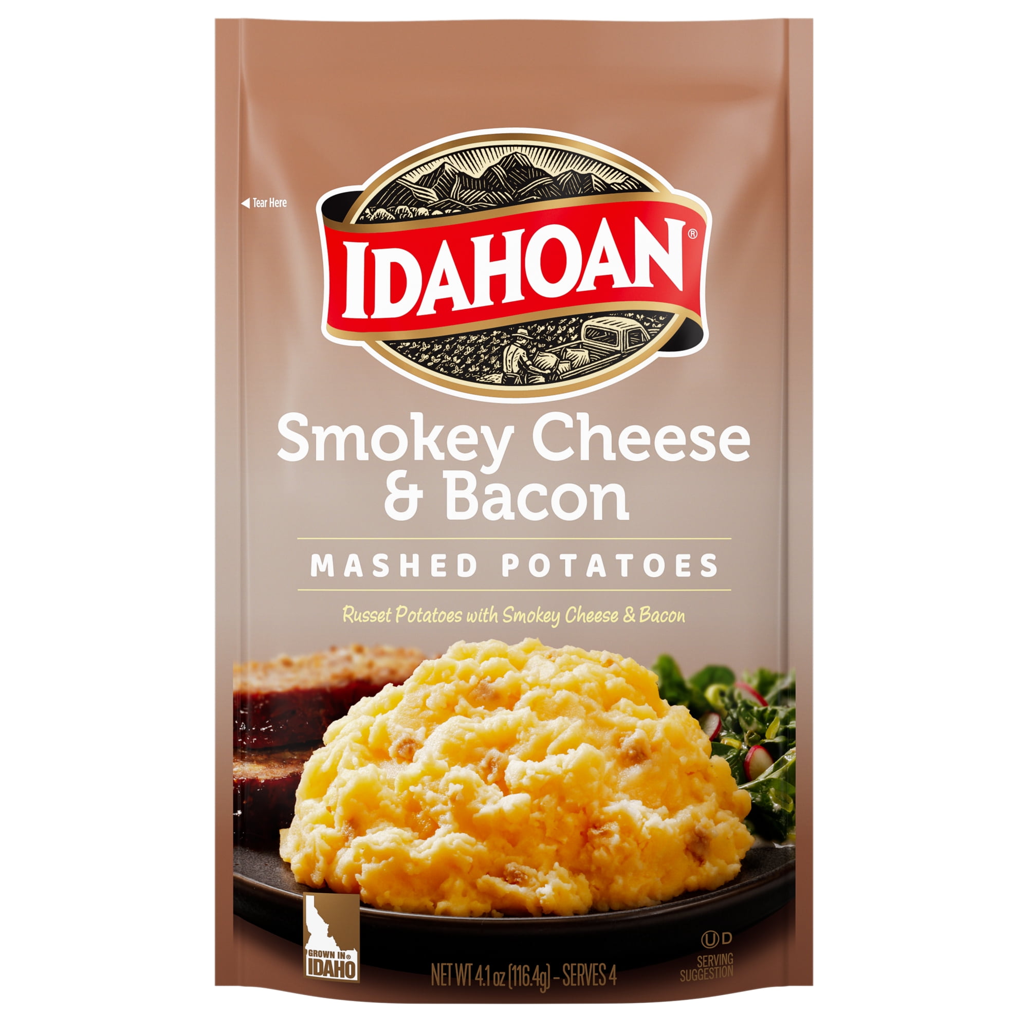 (12 pack) Idahoan Smokey Cheese & Bacon Mashed Potatoes Side Dish, 4 oz ...