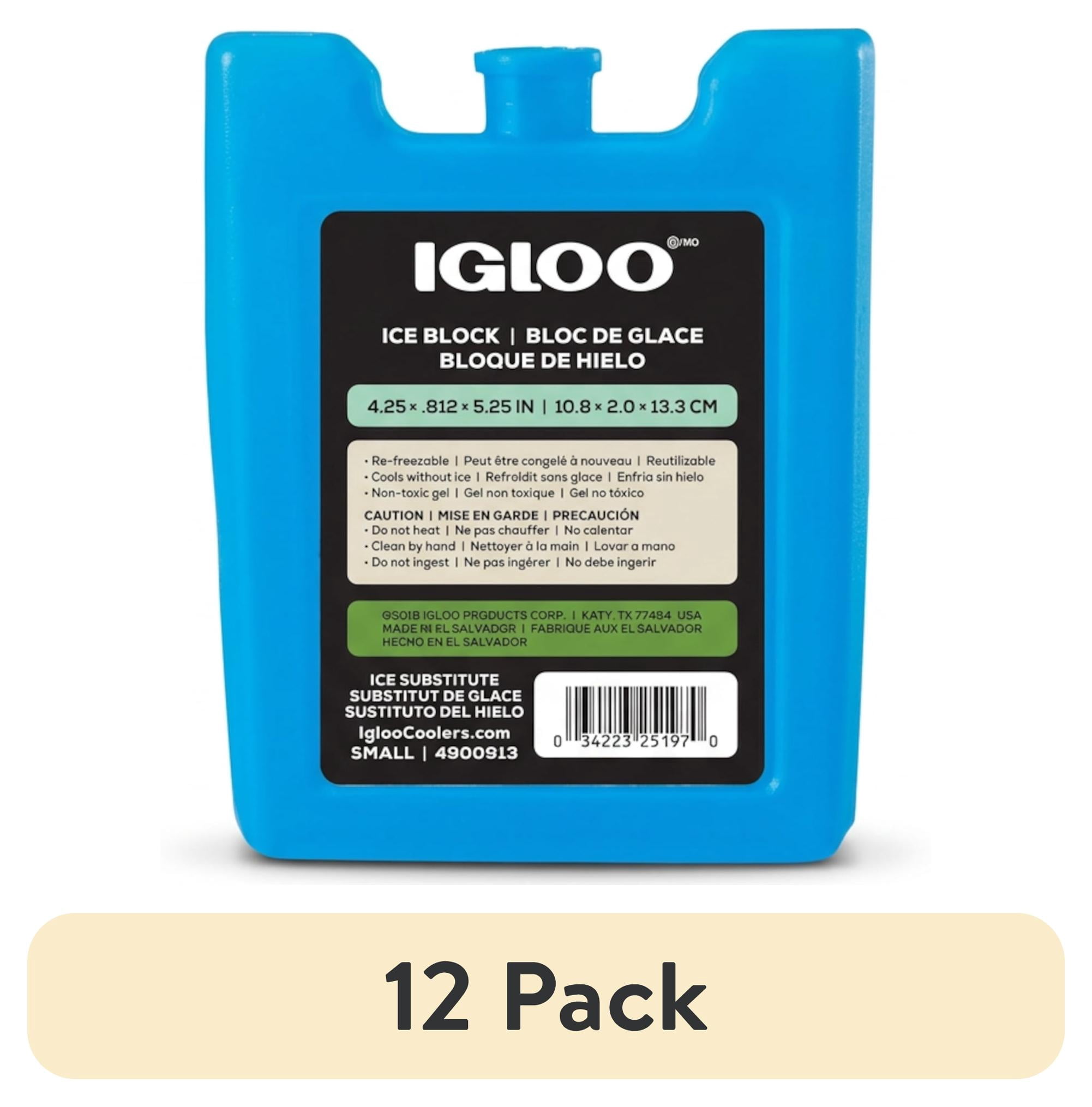 (12 pack) Igloo MaxCold Small Ice Freeze Block, Blue, Best Used for On ...