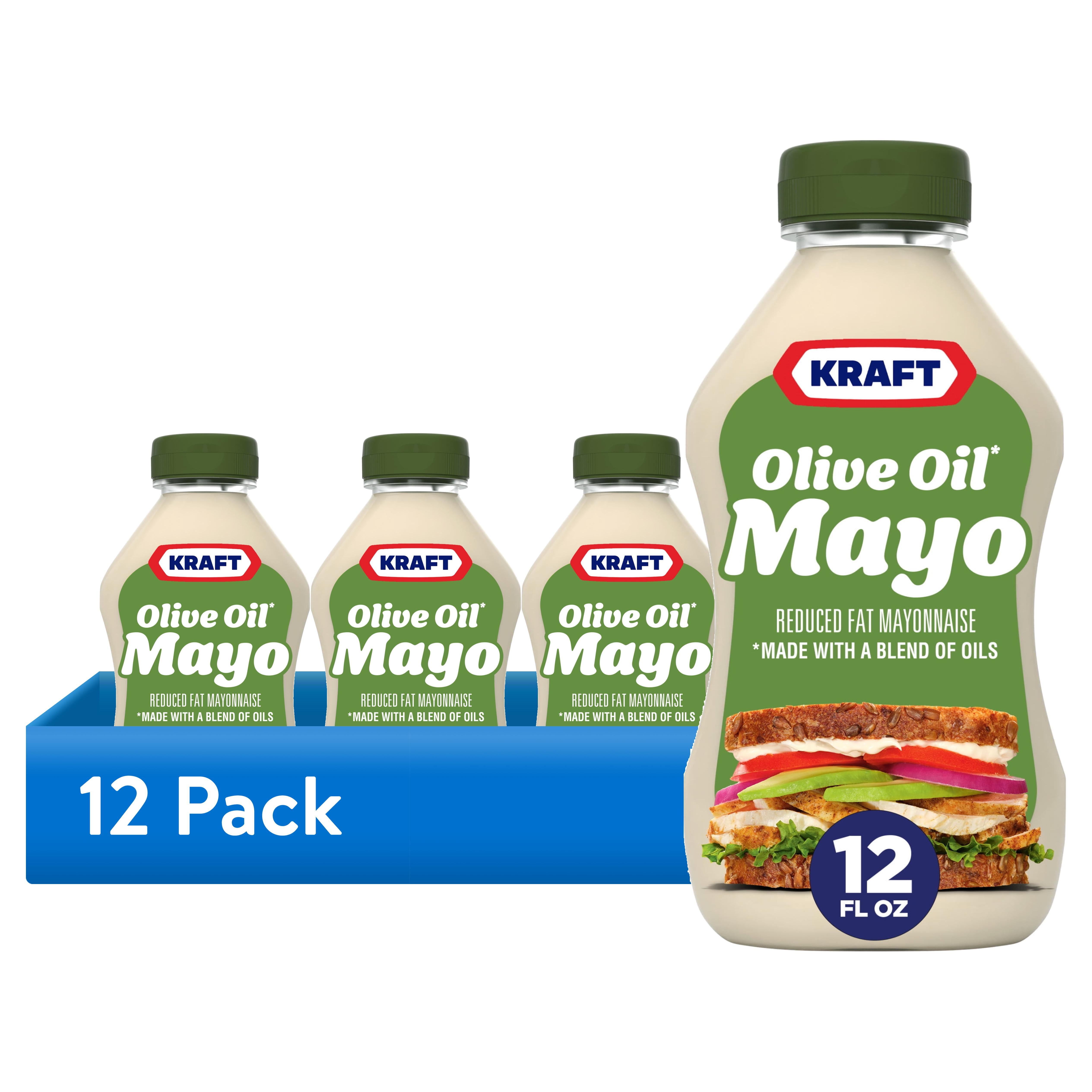 (12 pack) Kraft Mayo with Olive Oil Reduced Fat Mayonnaise Squeeze ...