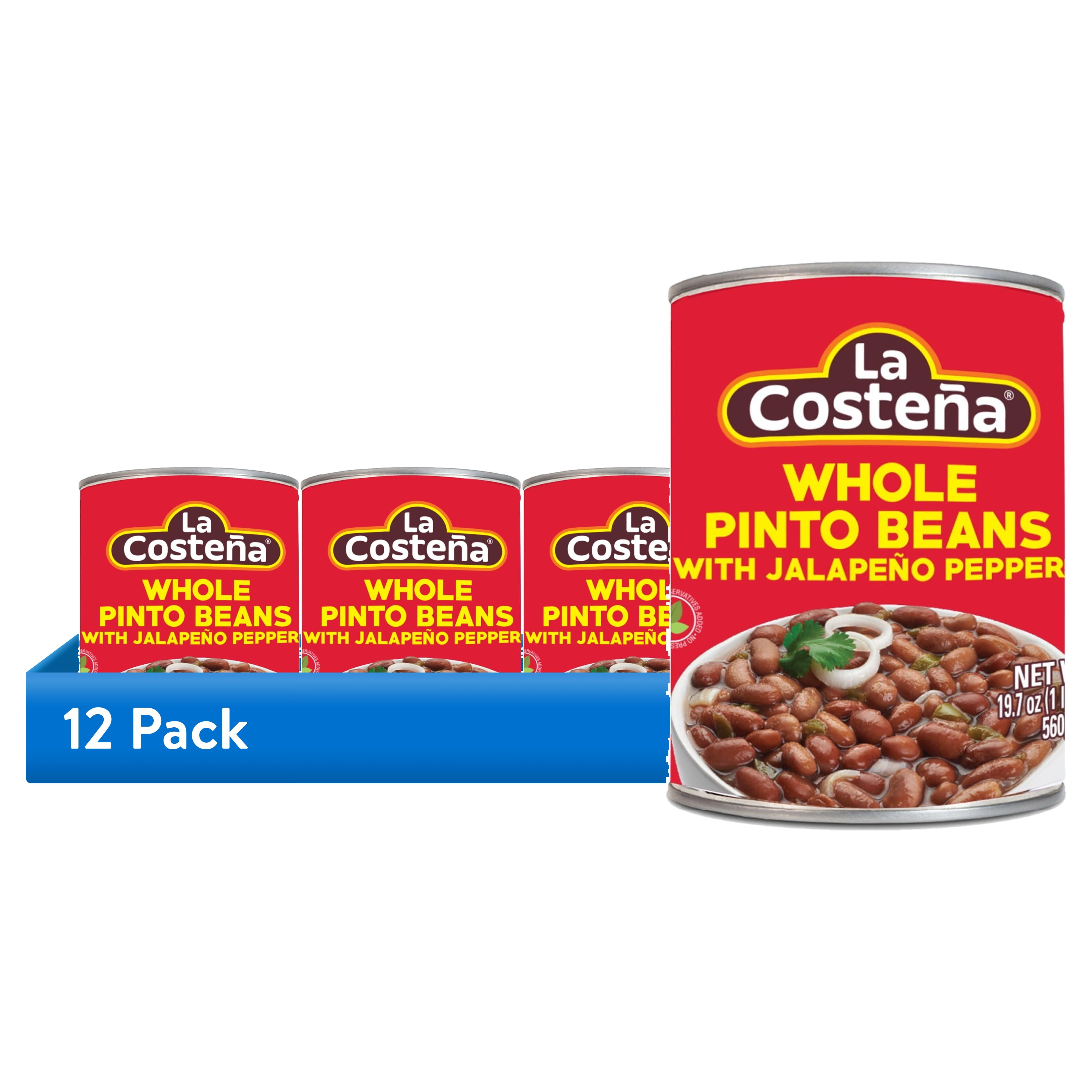 (12 pack) La Costena Whole Pinto Beans with Jalapenos, 29 oz - Walmart.com