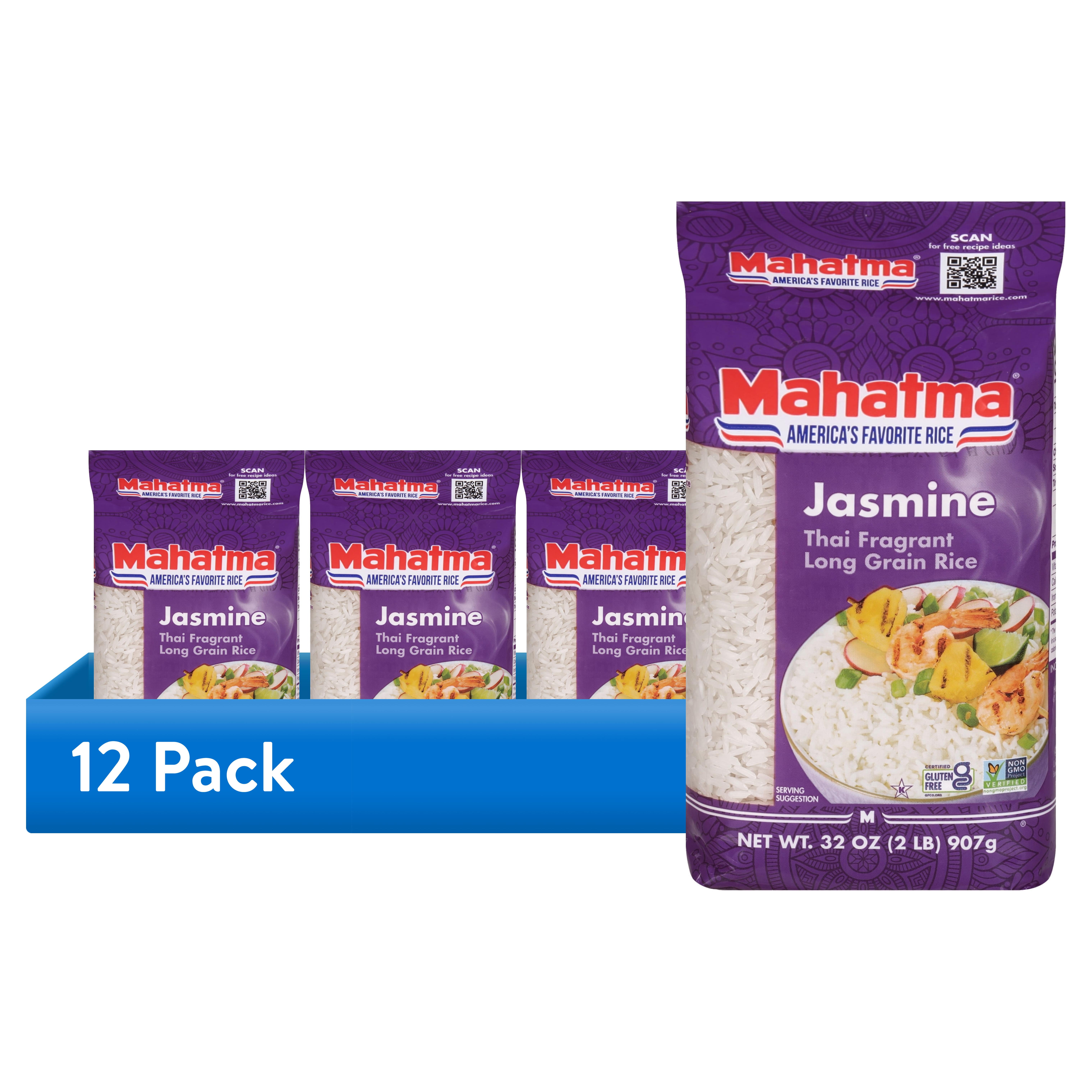(12 pack) Mahatma Jasmine Thai Fragrant Long Grain Rice, Gluten Free, 32 oz (2 lbs) (907 Grams ...