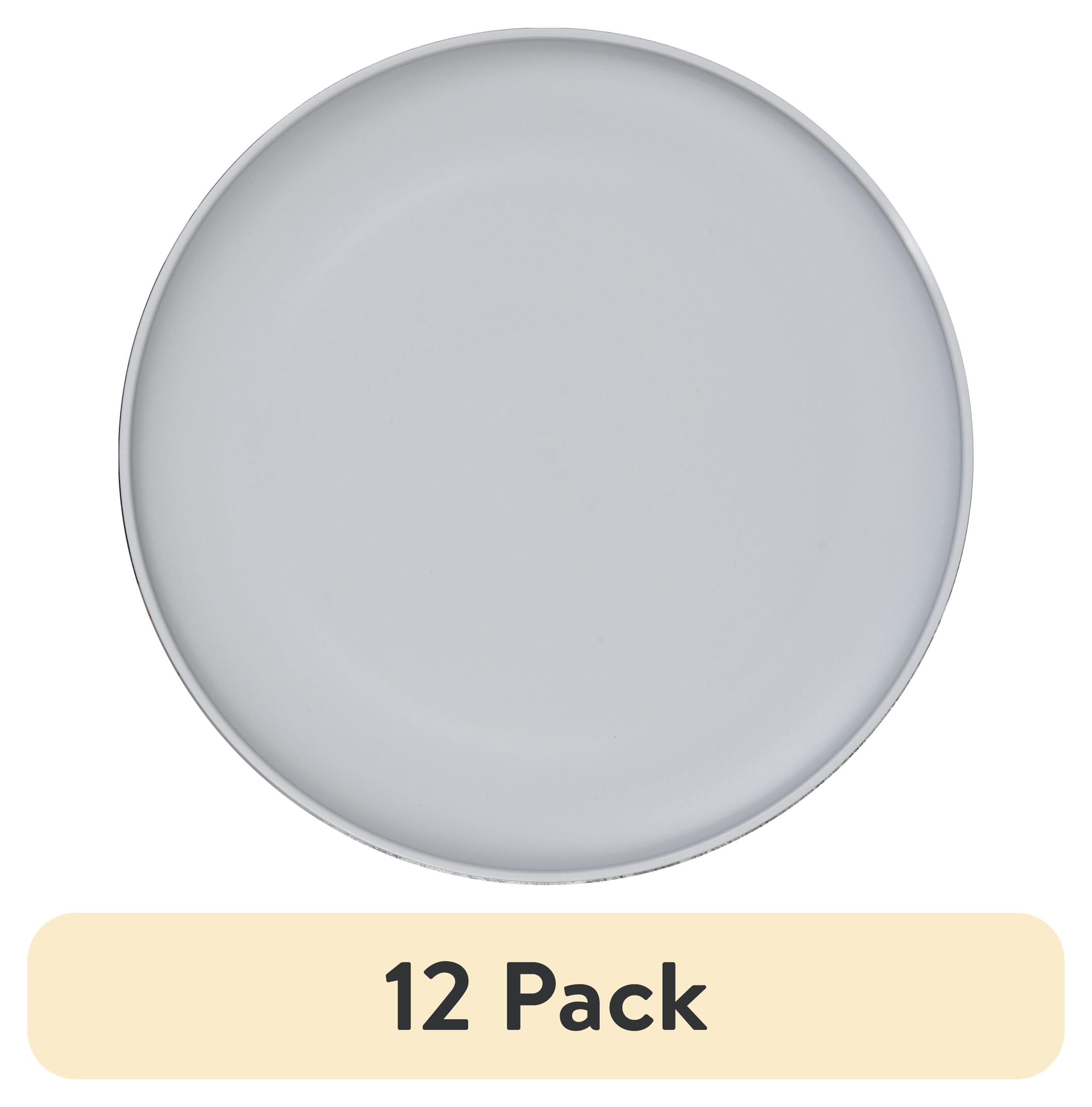 Mainstays 12 Pack Grey Round Plastic Plate 10.5-Inch Dishwasher Safe ...