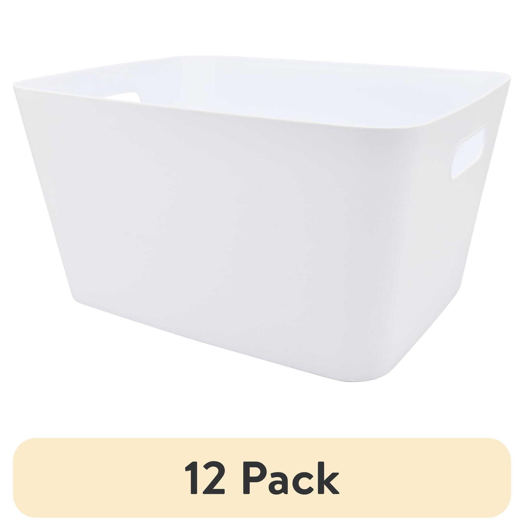 (12 pack) Mainstays Large Plastic Storage Bin, Arctic White - Walmart.com