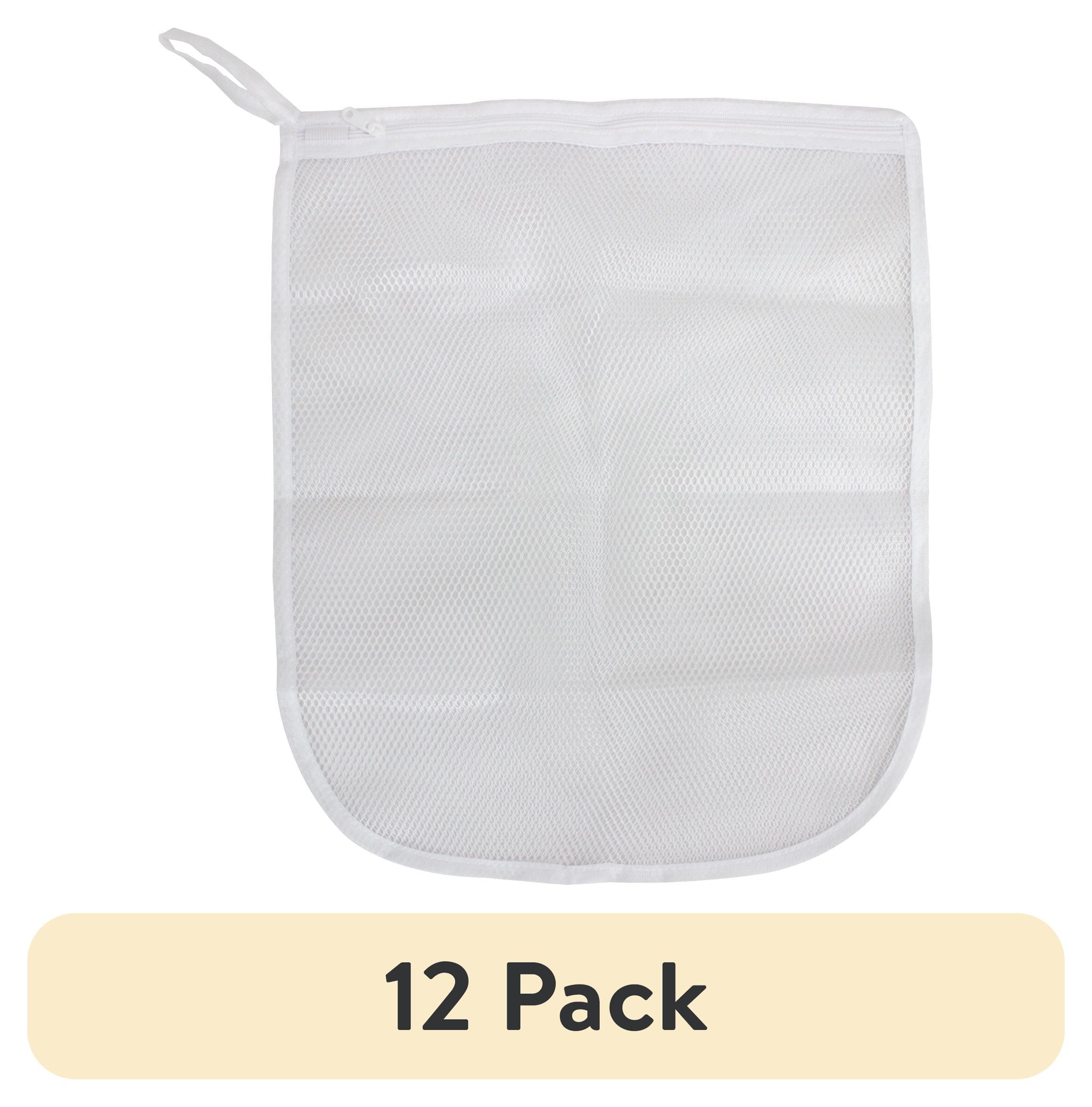 (12 pack) Mainstays White Mesh Delicates Wash Bag with Zipper Closure ...