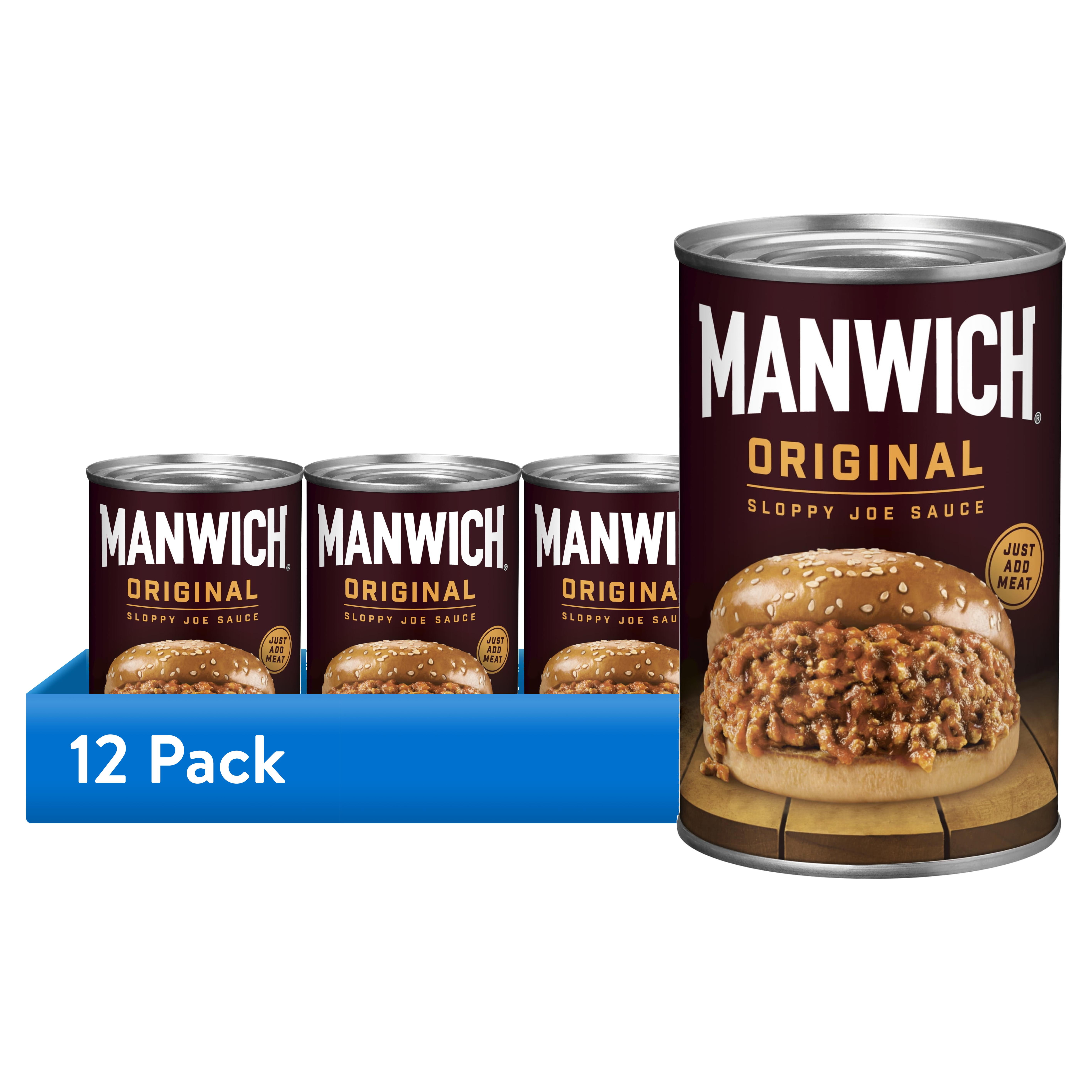 (12 pack) Manwich Original Sloppy Joe Sauce, Canned Sauce, 24 oz ...