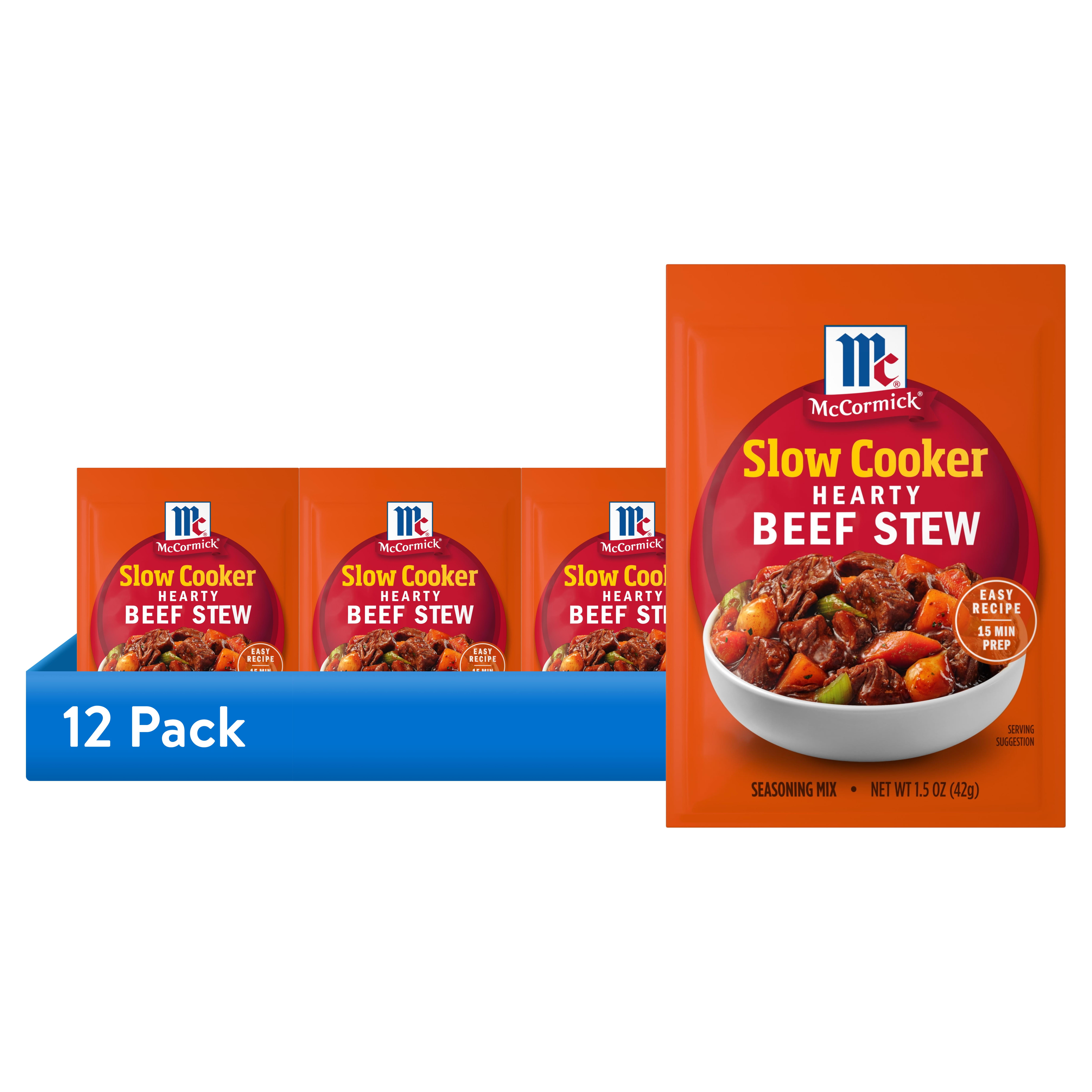 (12 pack) McCormick Slow Cooker Hearty Beef Stew Seasoning Mix, 1.5 oz ...