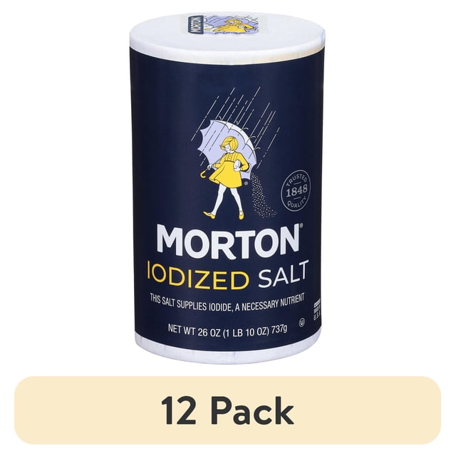 Morton Iodized Salt 12-Pack, 26 oz Cans for Kitchens - Walmart Business ...
