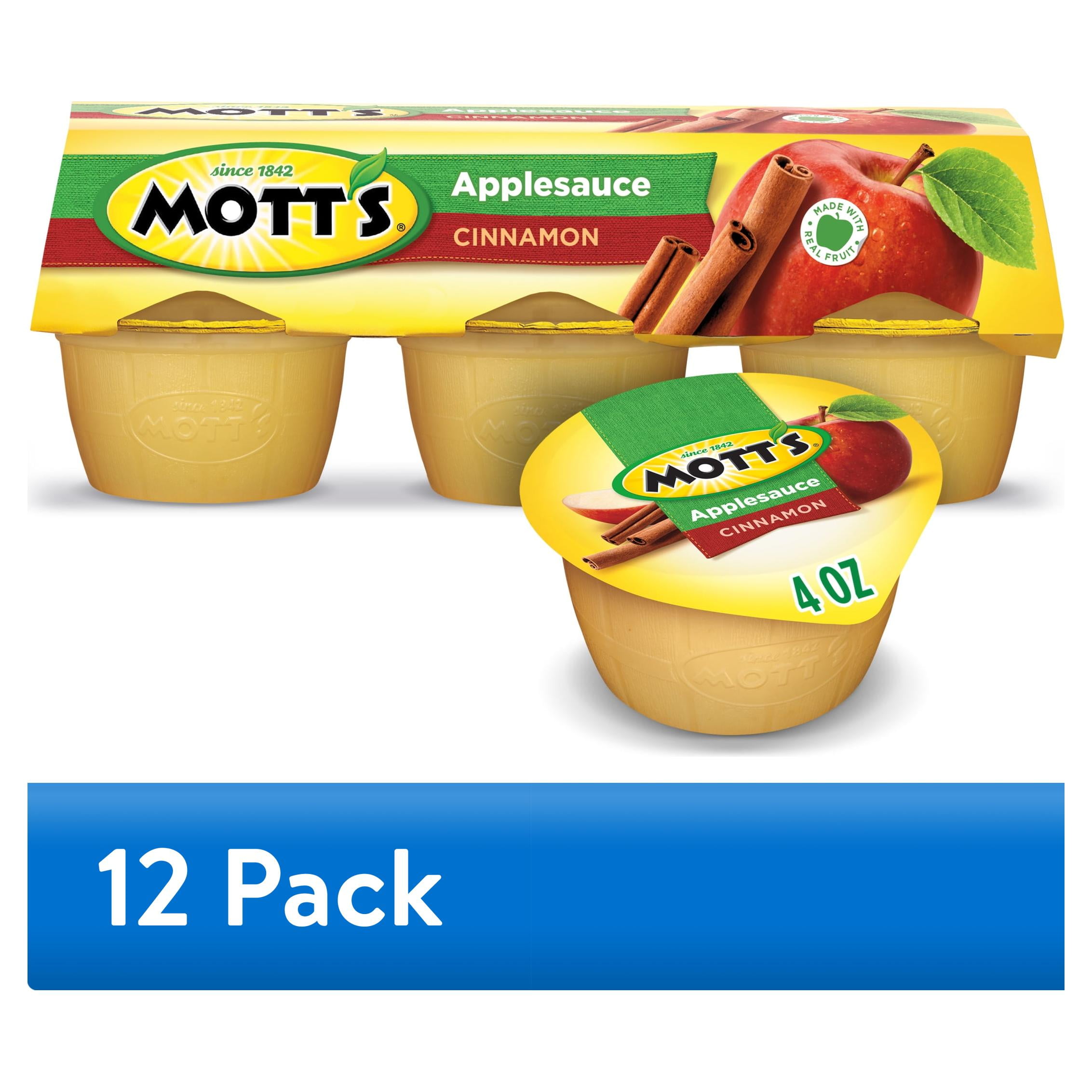 (12 pack) Mott's Cinnamon Applesauce, 4 Ounce Cup, 6 Count - Walmart.com