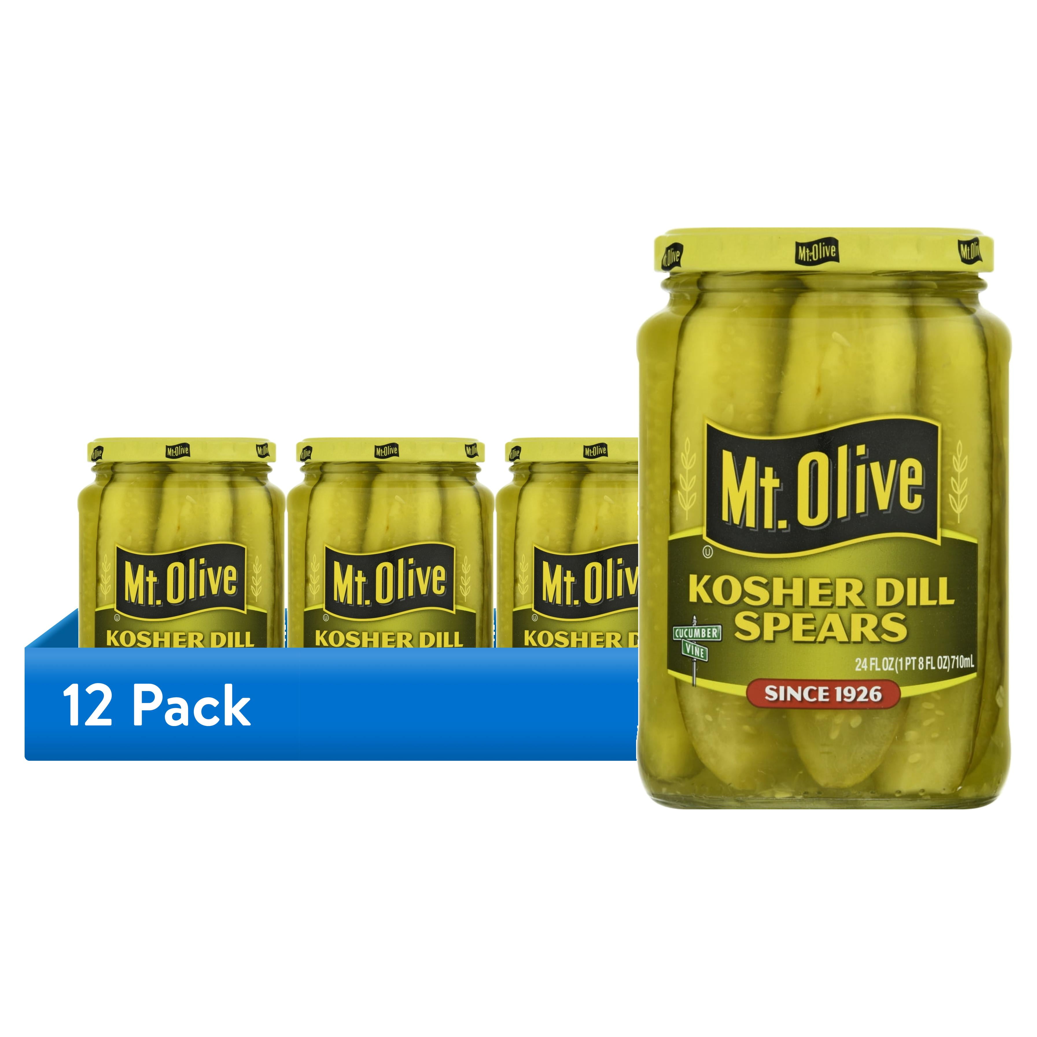 (12 pack) Mt. Olive Kosher Dill Pickle Spears, 24 fl oz jar - Walmart.com