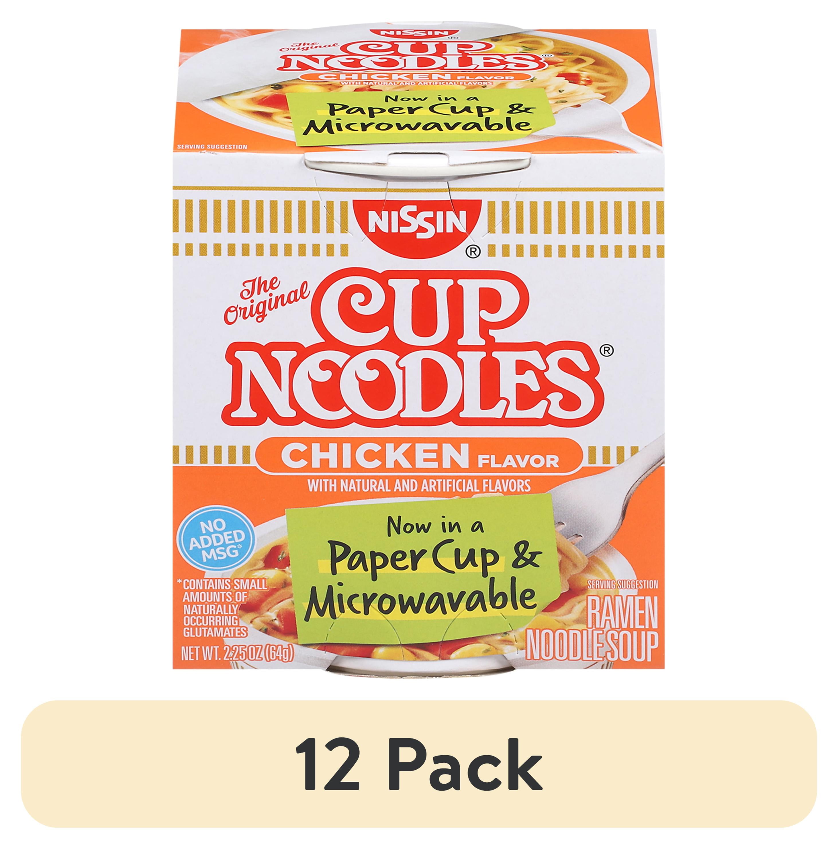(12 pack) Nissin Foods Cup Noodles Ramen Noodle Soup, Chicken Flavor, 2.25 oz Cup, Shelf-Stable ...