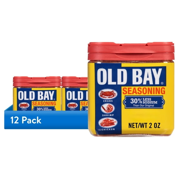 (12 pack) OLD BAY Gluten Free 30% Less Sodium Seasoning, 2.0 oz Can ...