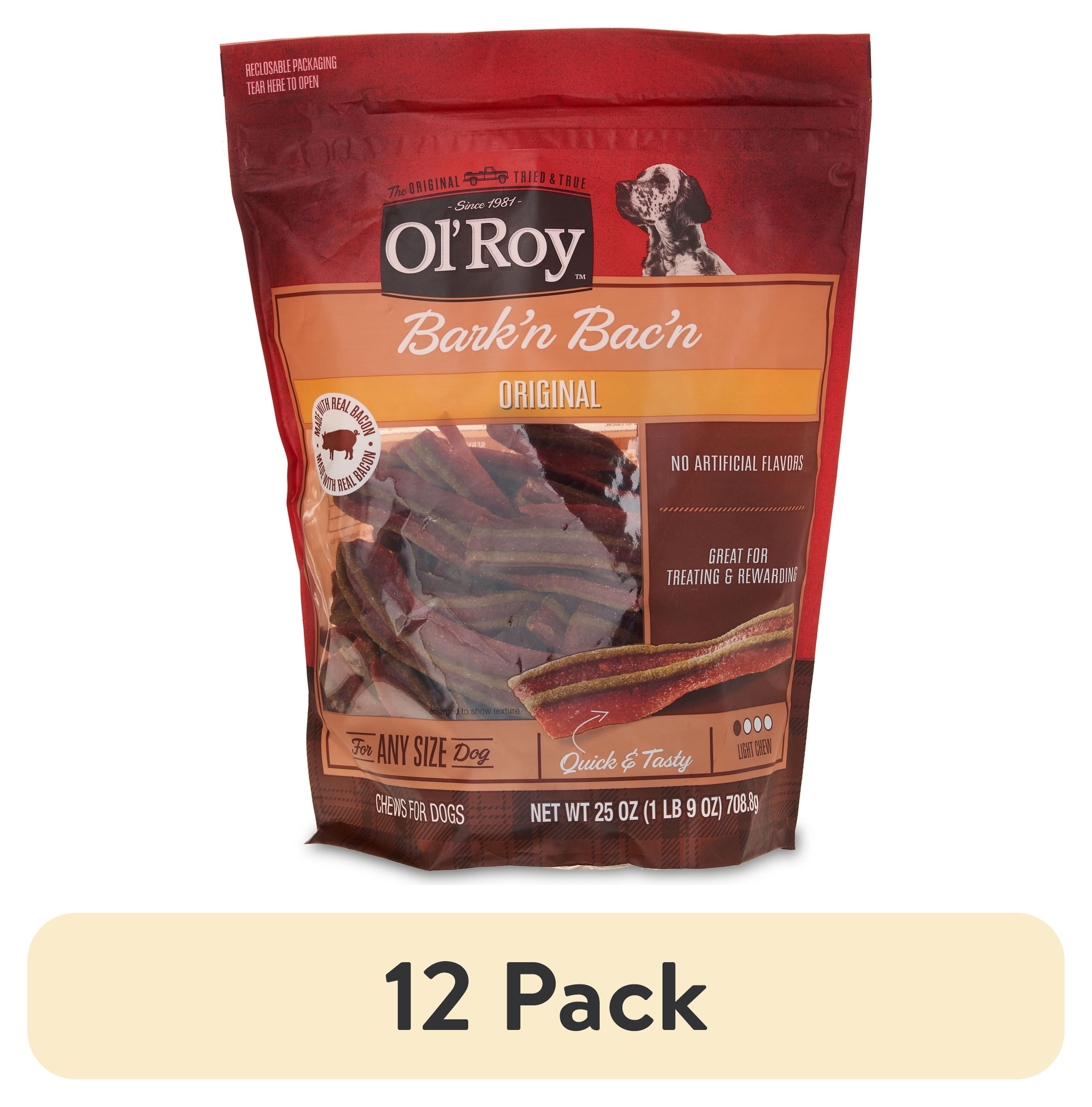 (12 pack) Ol' Roy Bark'n Bac'n Dog Treats, Original, 25oz - Walmart.com