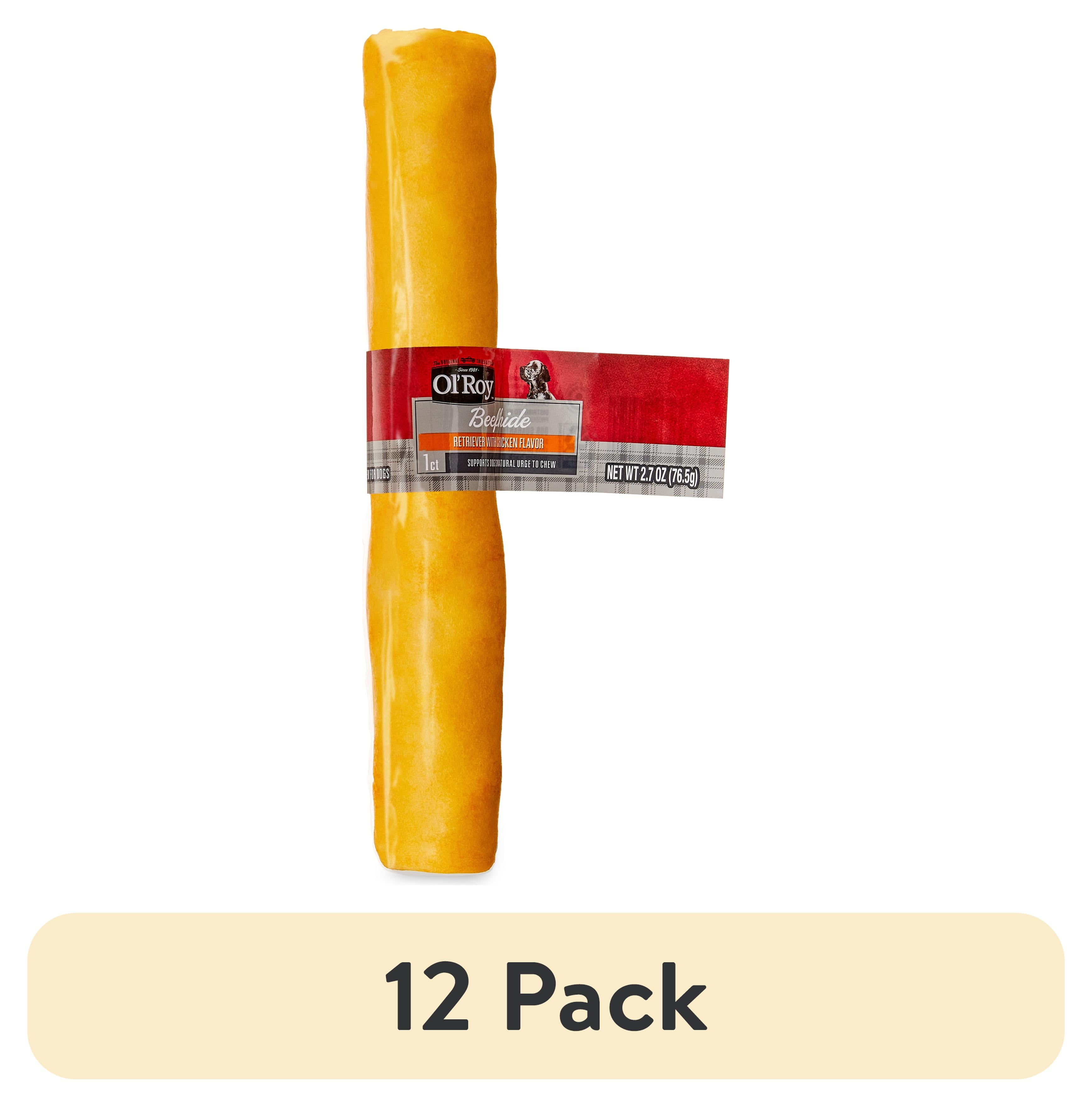 (12 pack) Ol' Roy Chicken Flavor Rawhide 9" Retriever Beef hide Chew ...