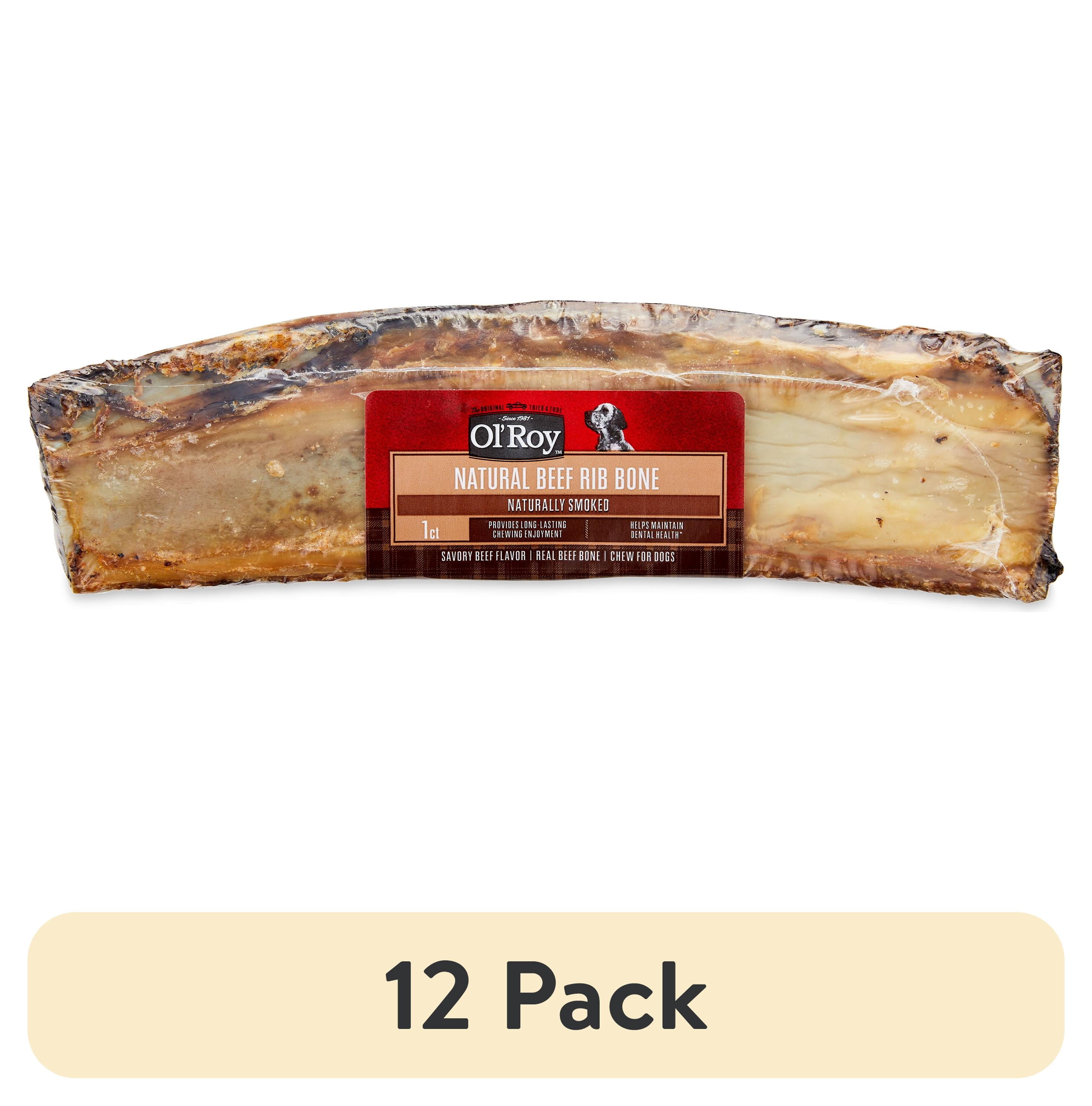(12 pack) Ol' Roy Natural Beef Dry Rib Bone Chew for Dogs, 1 Count ...