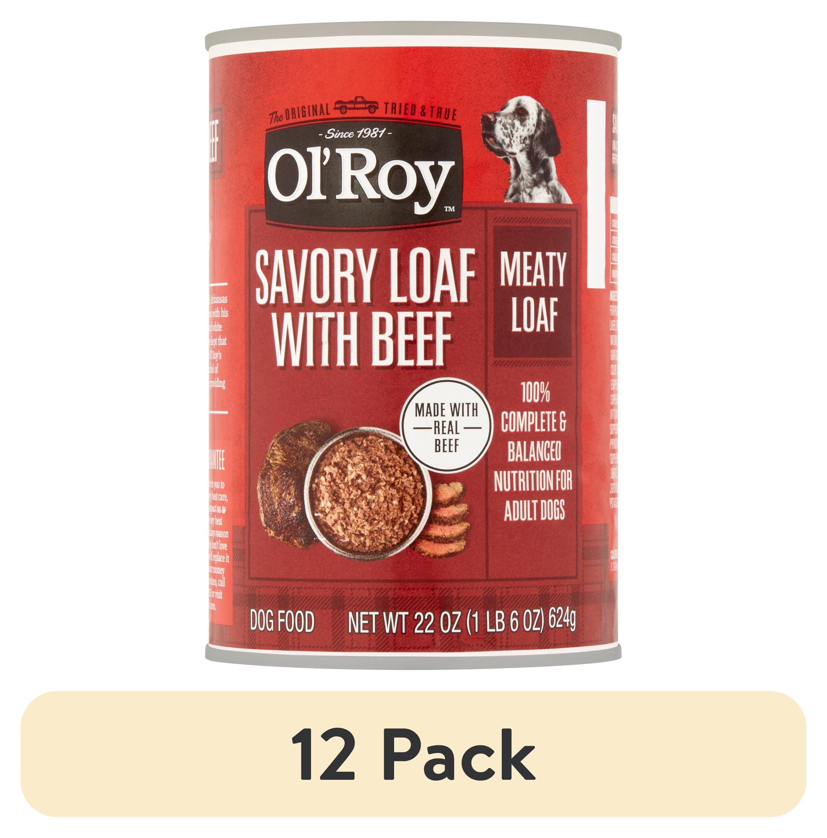 (12 pack) Ol' Roy Savory Loaf with Beef Wet Dog Food, 22 oz - Walmart.com