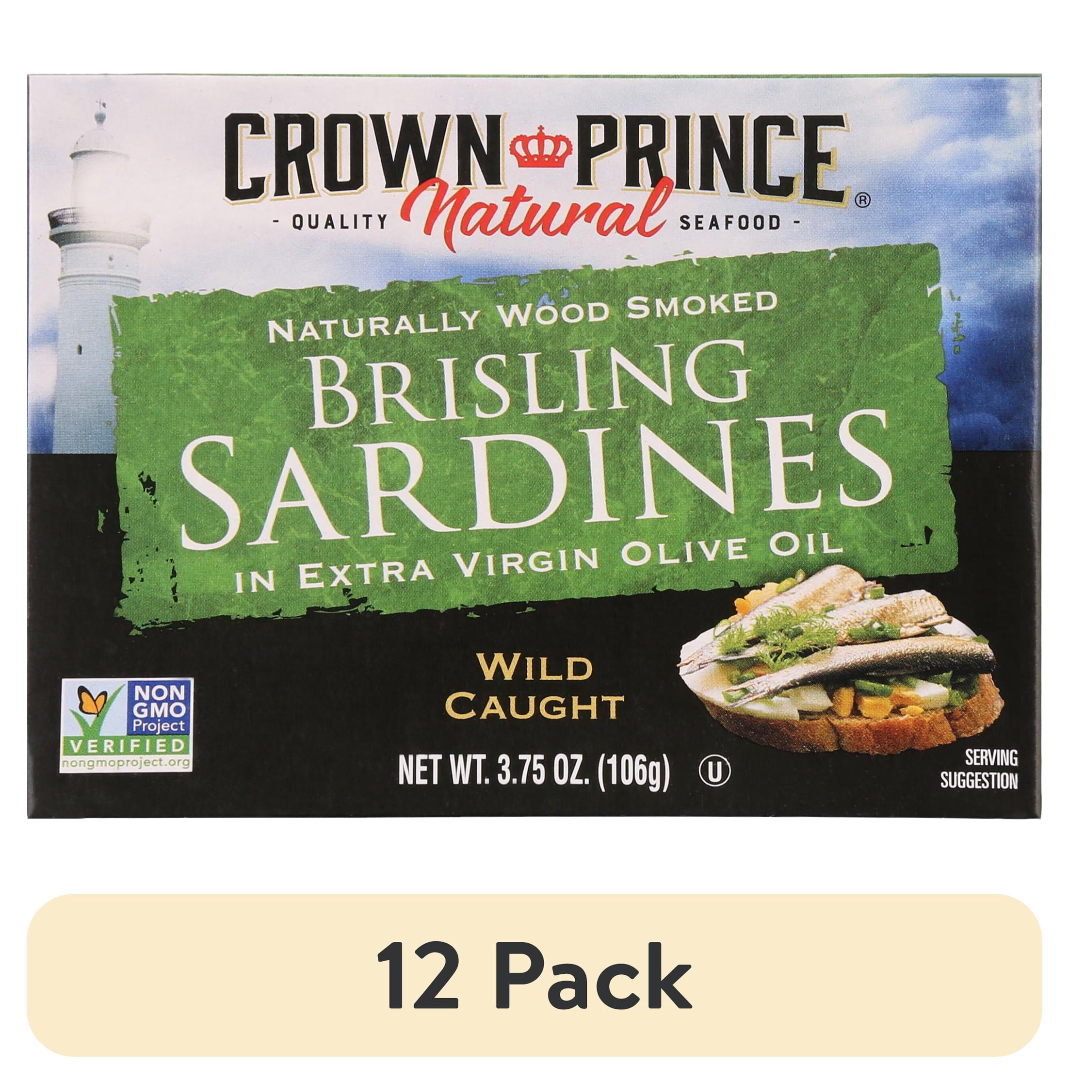 (12 pack) Crown Prince Natural Brisling Sardines in Extra Virgin Olive ...